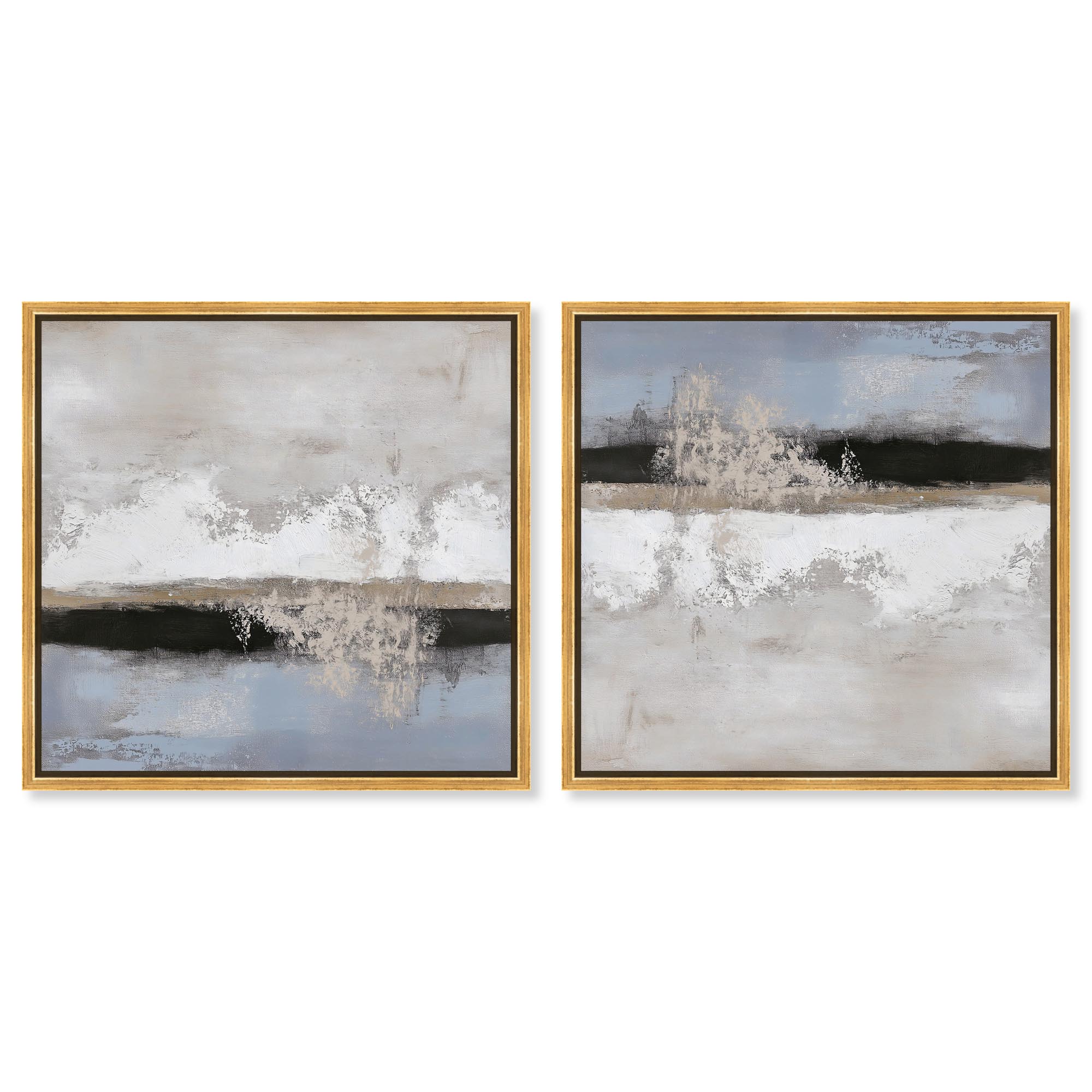 Art Remedy Minimalism Abstract Canvas, 40" x 40", Gold Frame, Graphite ...