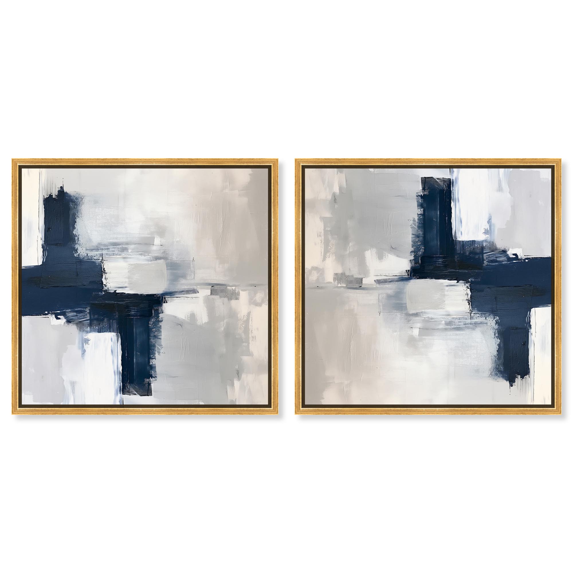 Art Remedy Minimalism Abstract Canvas, 40" x 40", Gold Frame, Tides of ...
