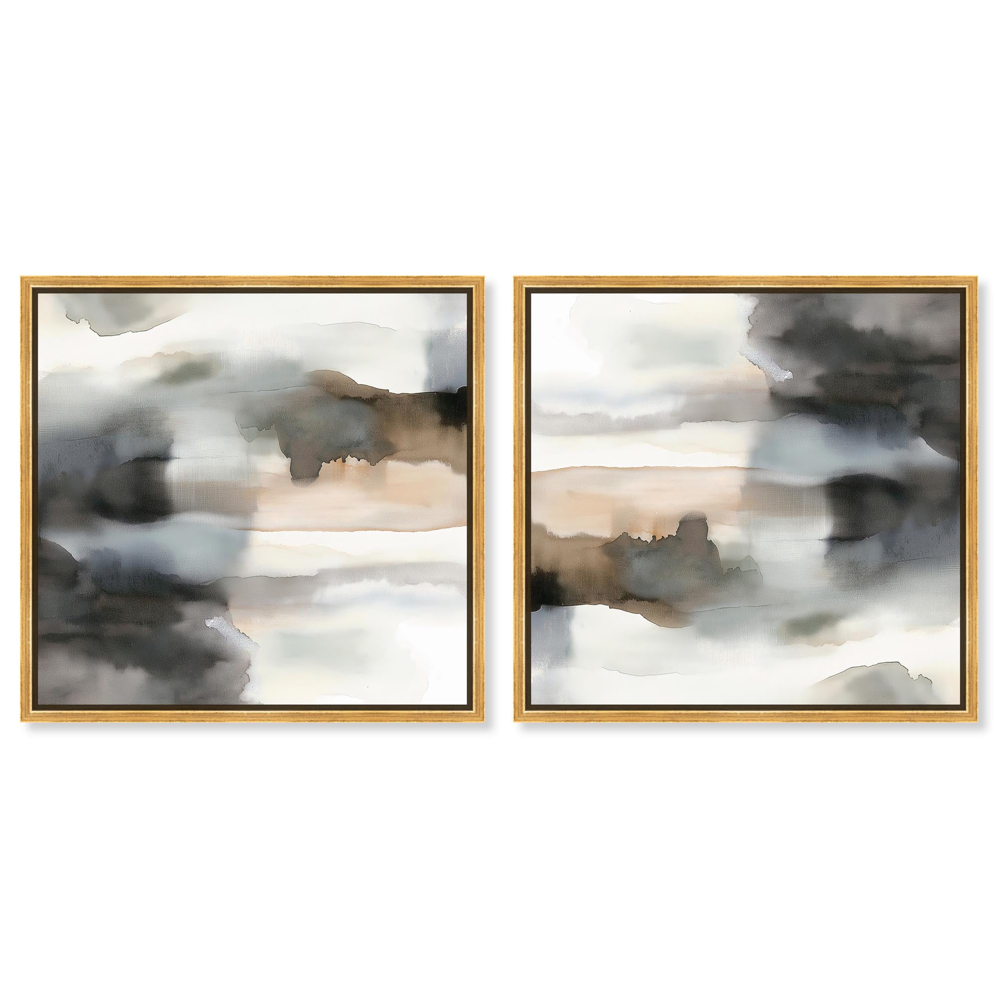 Art Remedy Minimalism Abstract Canvas, 40" x 40", Gold Frame, Tonal ...