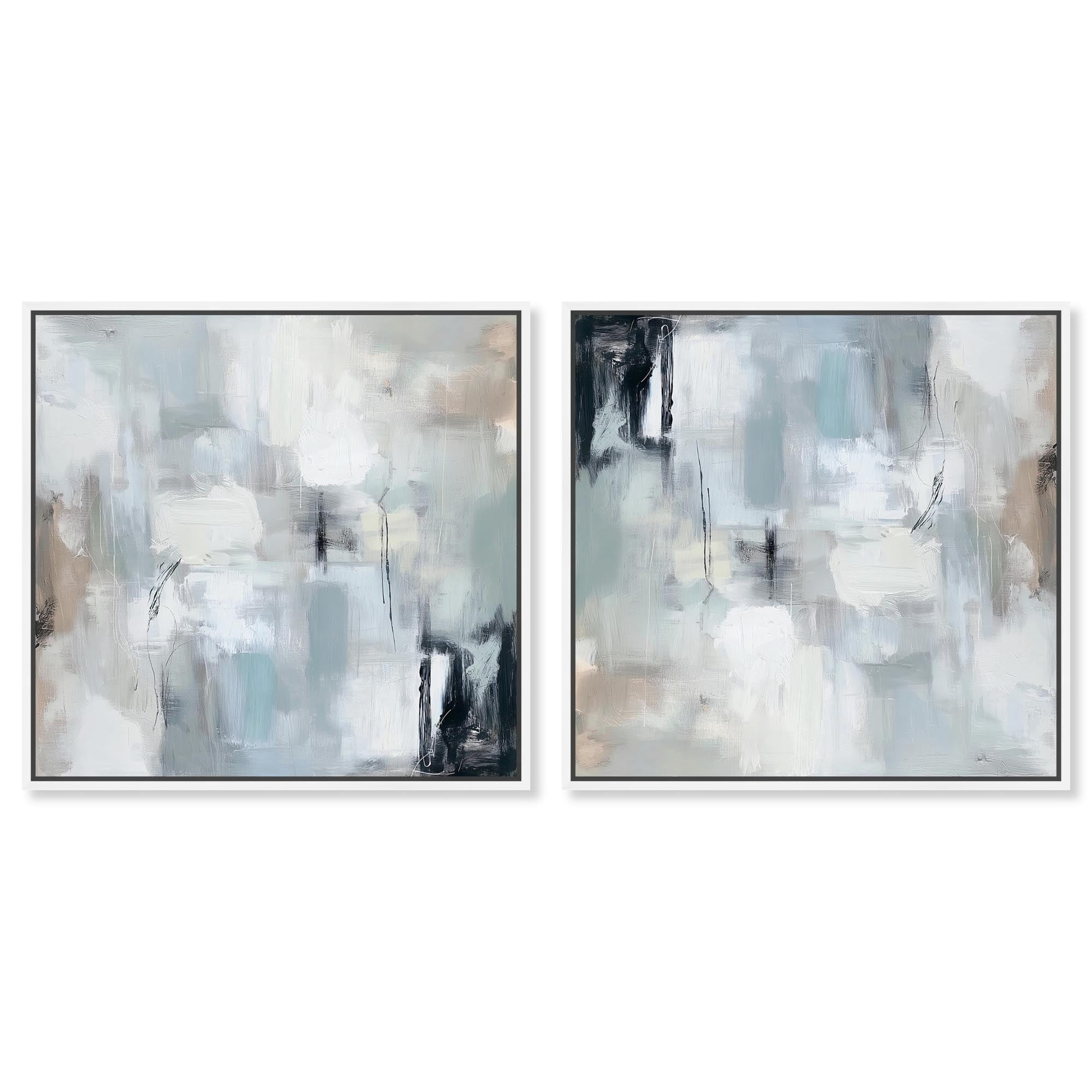 Art Remedy Minimalism Abstract Canvas, 40" x 40", White Frame, Moonlit ...