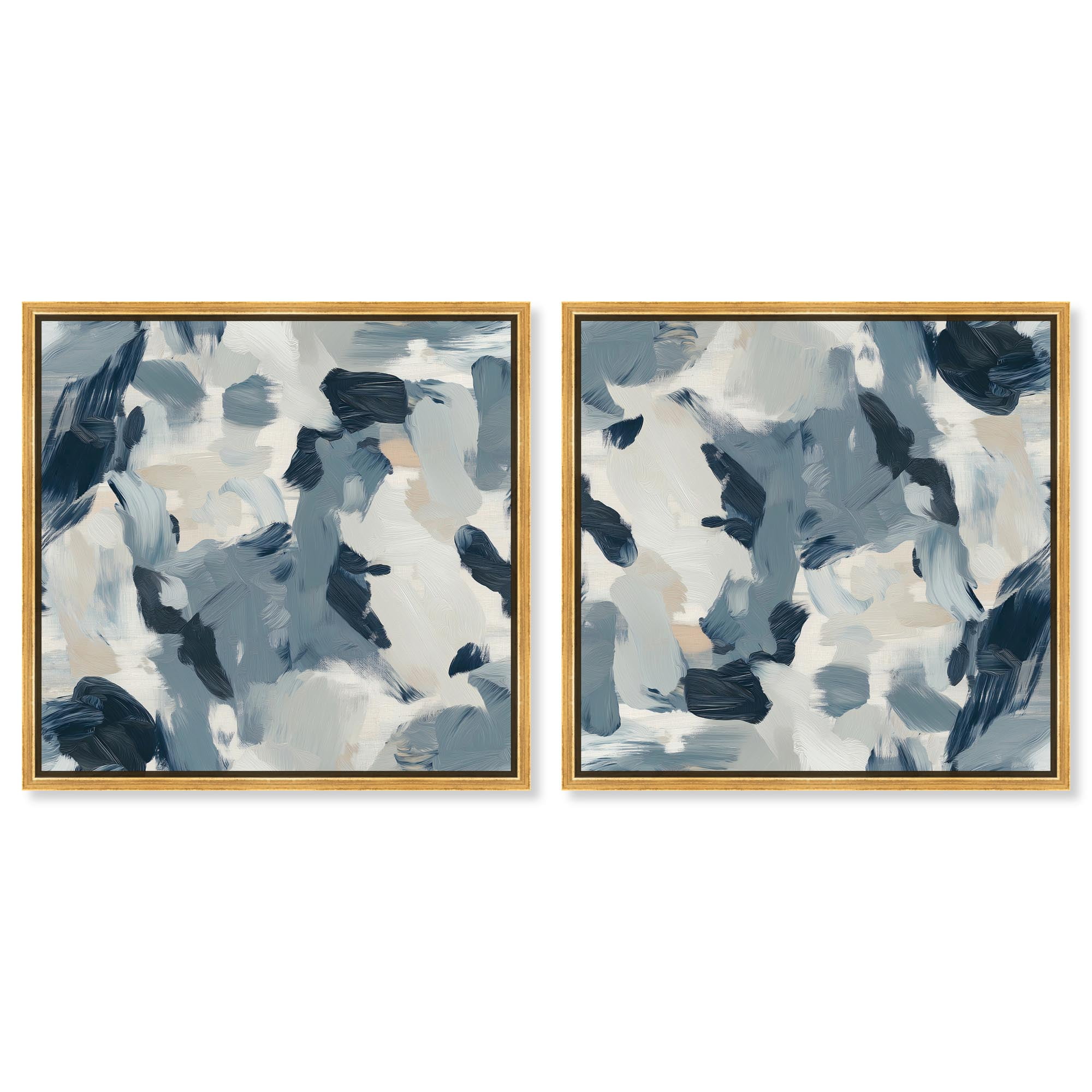 Art Remedy Modern Abstracts Canvas, 24" x 24", Gold Frame, Forms in ...