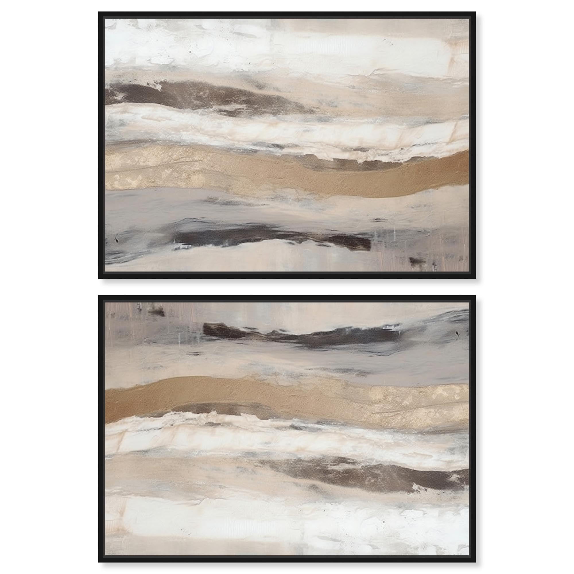 Art Remedy Modern Boho Canvas, 15" x 10", Black Frame, The Shore Encounter Place Set - Walmart.com