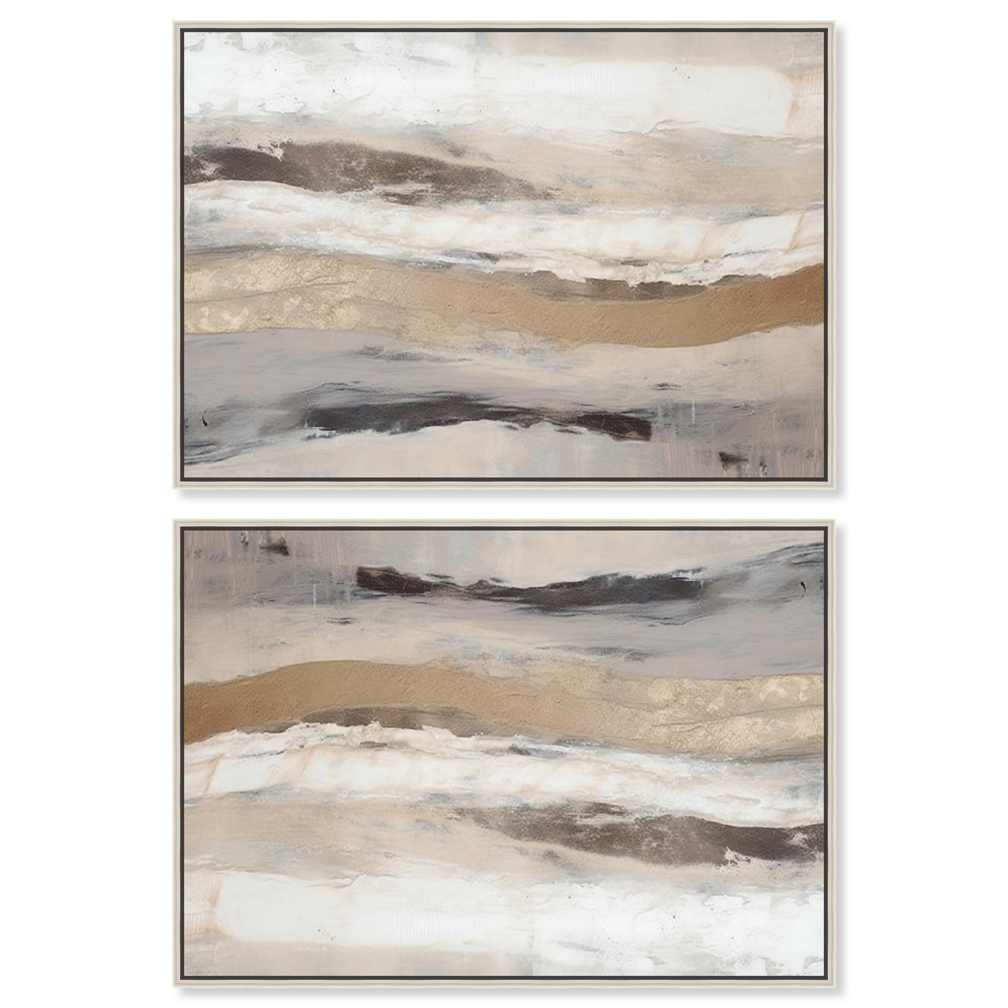 Art Remedy Modern Boho Canvas, 15" x 10", Silver Frame, The Shore ...
