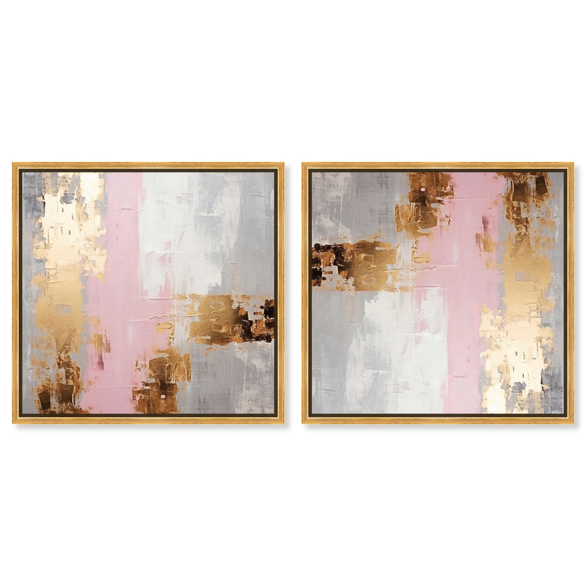 Art Remedy Modern Boho Canvas, 30" x 30", Gold Frame, One Shade of Pink ...