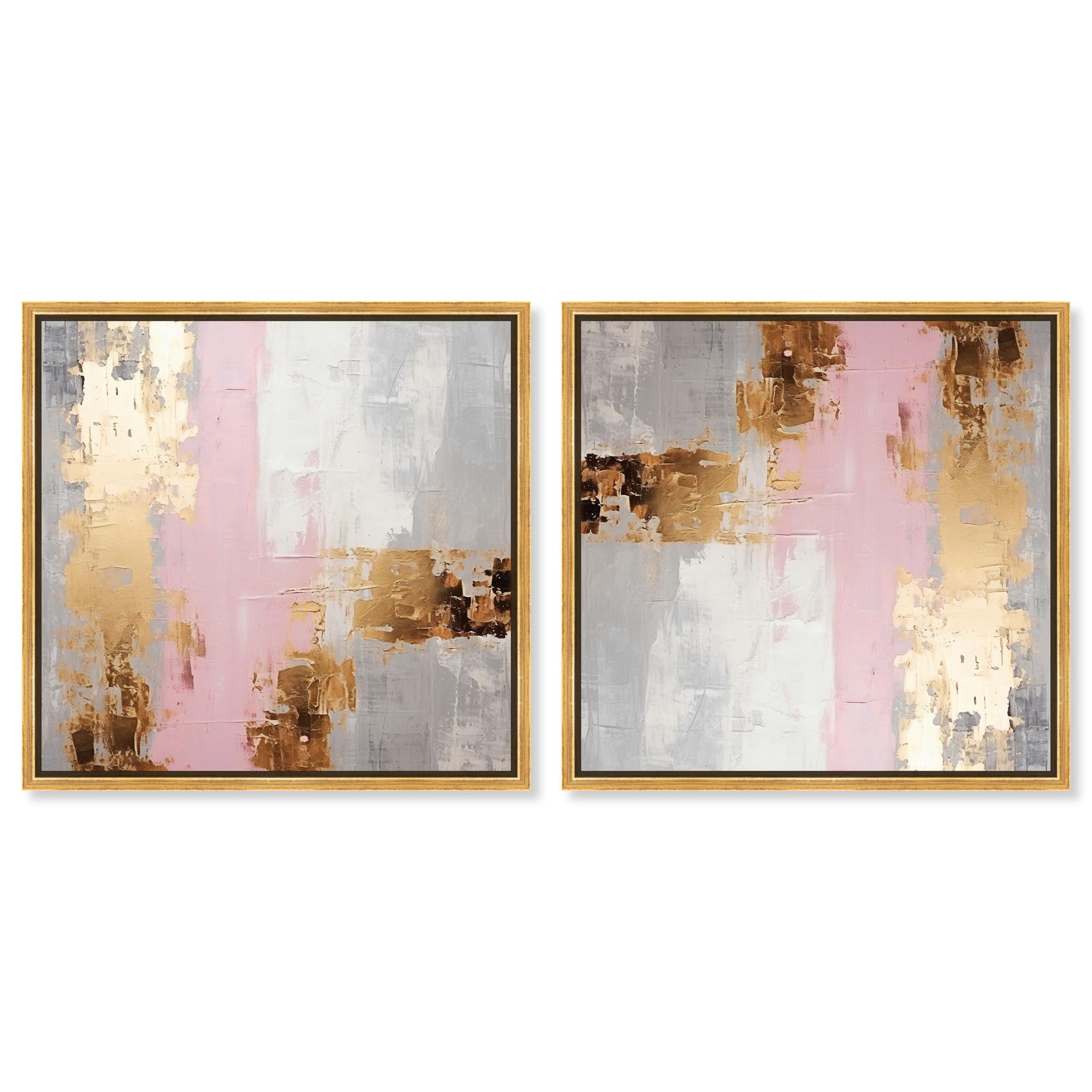 Art Remedy Modern Boho Canvas, 40" x 40", Gold Frame, One Shade of Pink ...