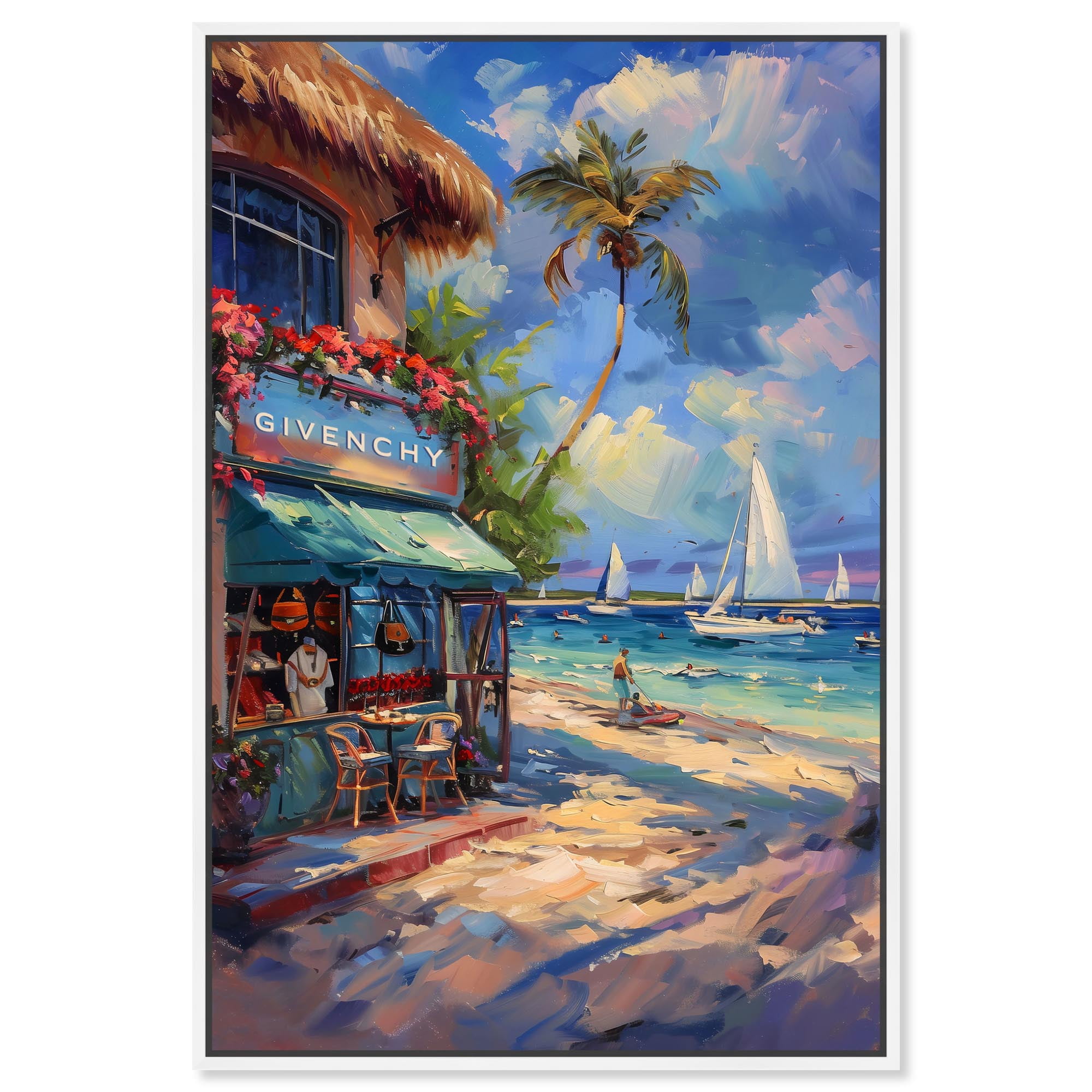 Art Remedy Modern Coastal Canvas, 20" x 30", White Frame, Shopping at ...