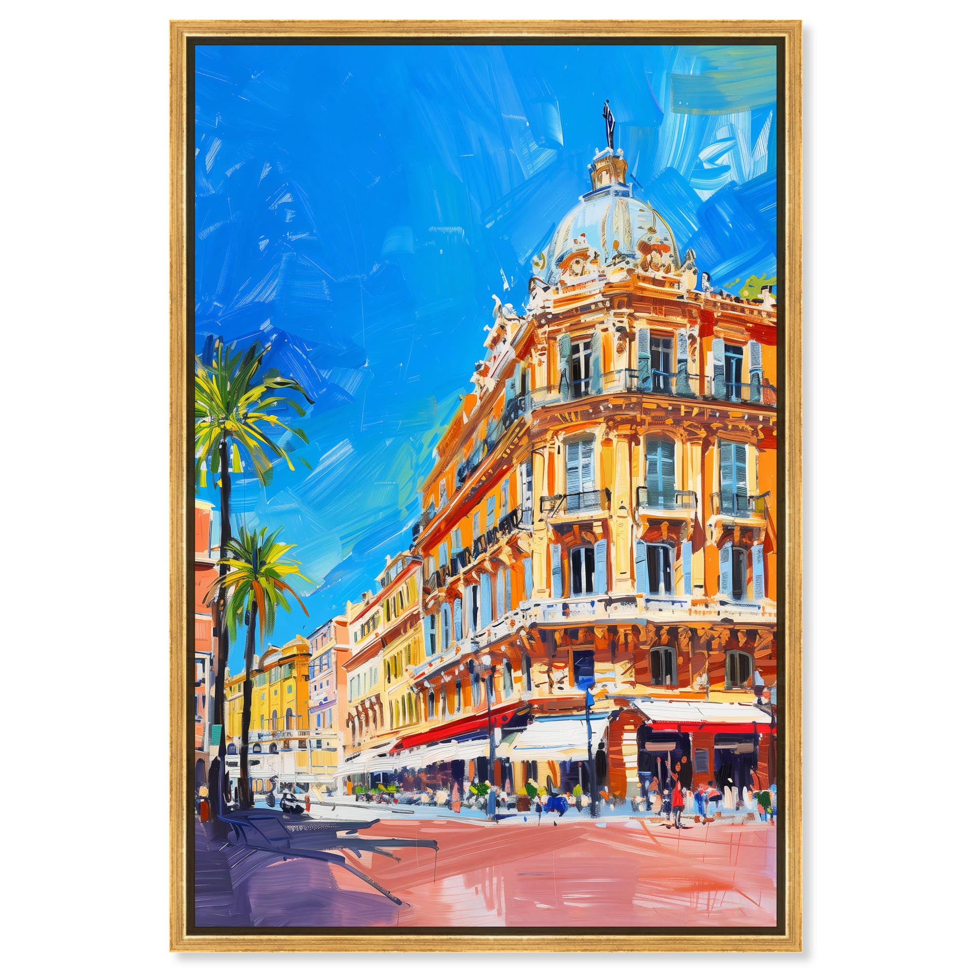 Art Remedy Modern Coastal Print Canvas, 24" x 36", Gold Frame, Bold ...