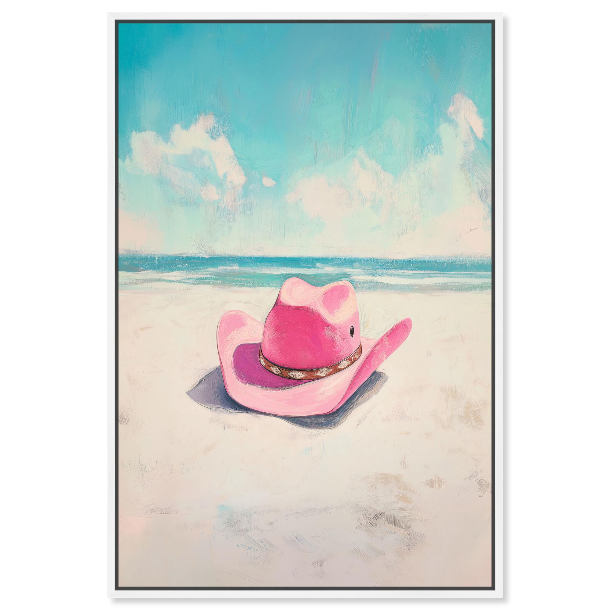 Art Remedy Modern Coastal Print Canvas, 24" x 36", White Frame ...