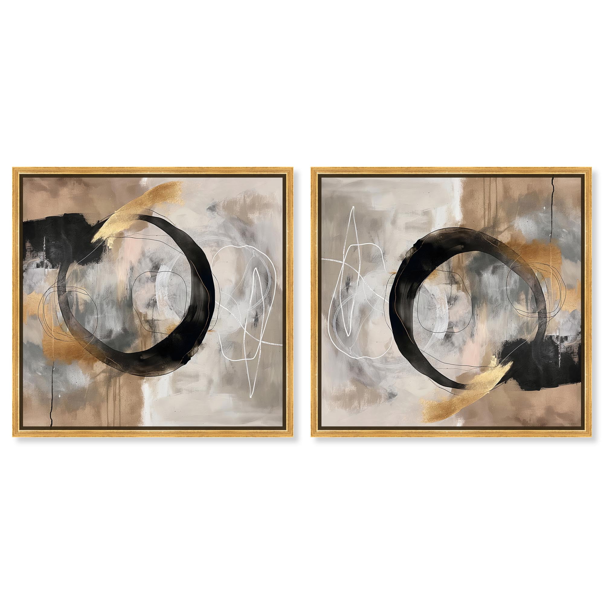 Art Remedy Modern Contemporary Canvas, 16" x 16", Gold Frame, Celestial ...