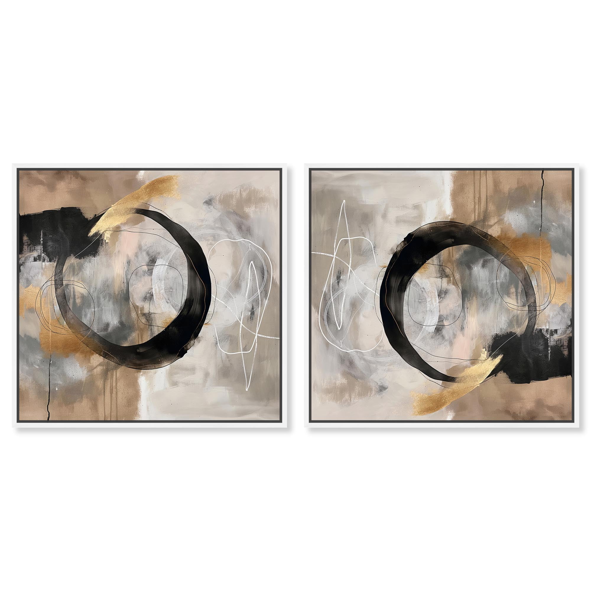 Art Remedy Modern Contemporary Canvas, 16" x 16", White Frame ...