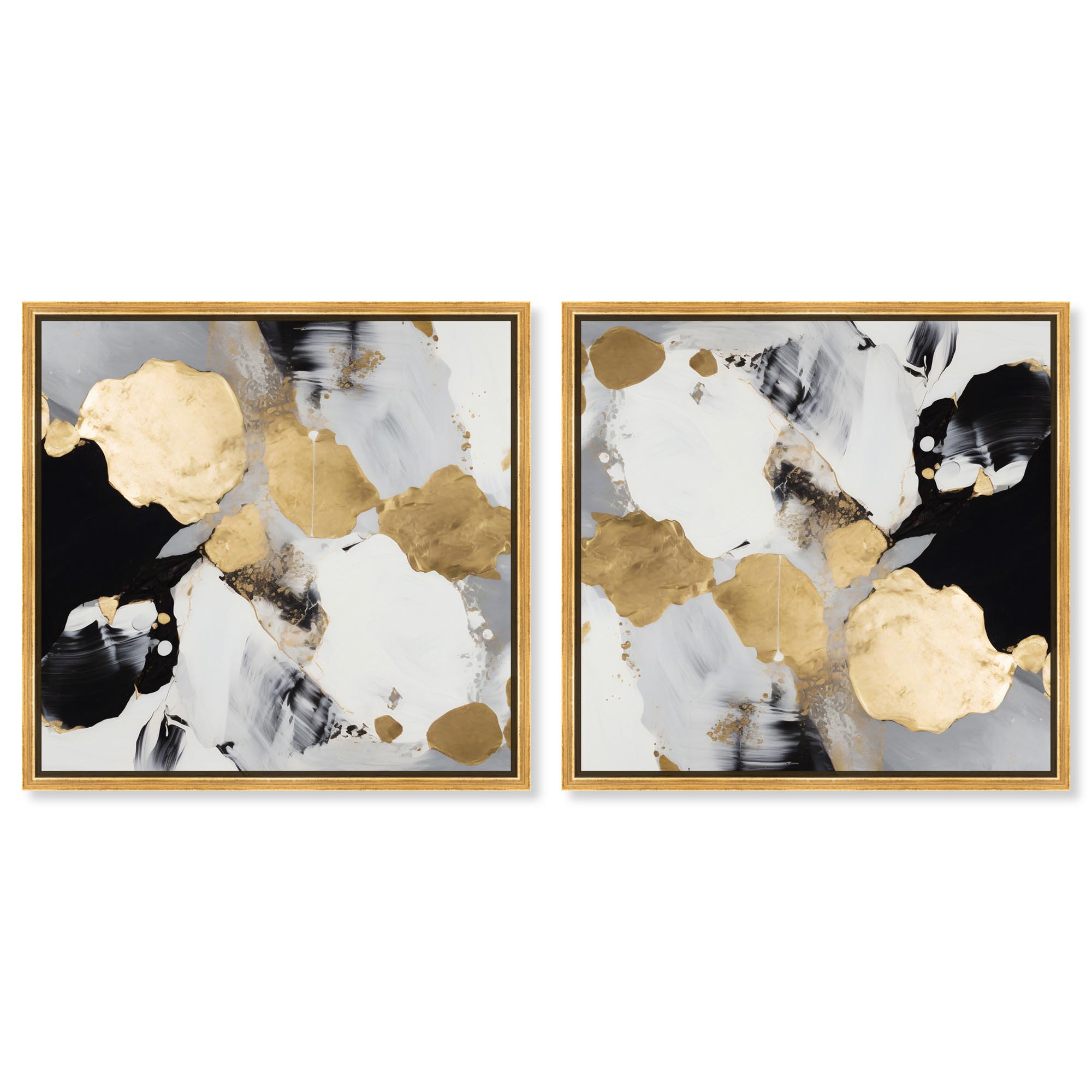 Art Remedy Modern Contemporary Canvas, 40" x 40", Gold Frame, Golden ...