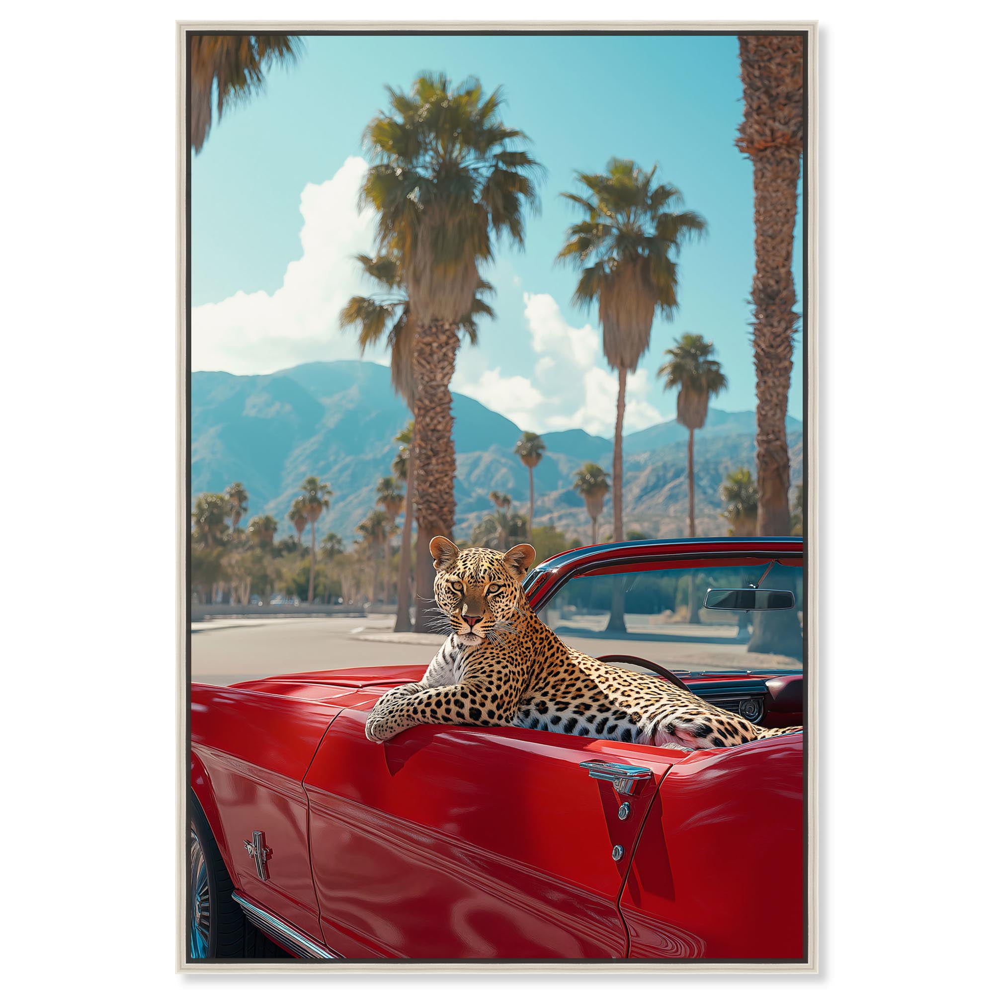 Art Remedy Modern Tiger Art Canvas, 30" x 45", Silver Frame, Roaring ...