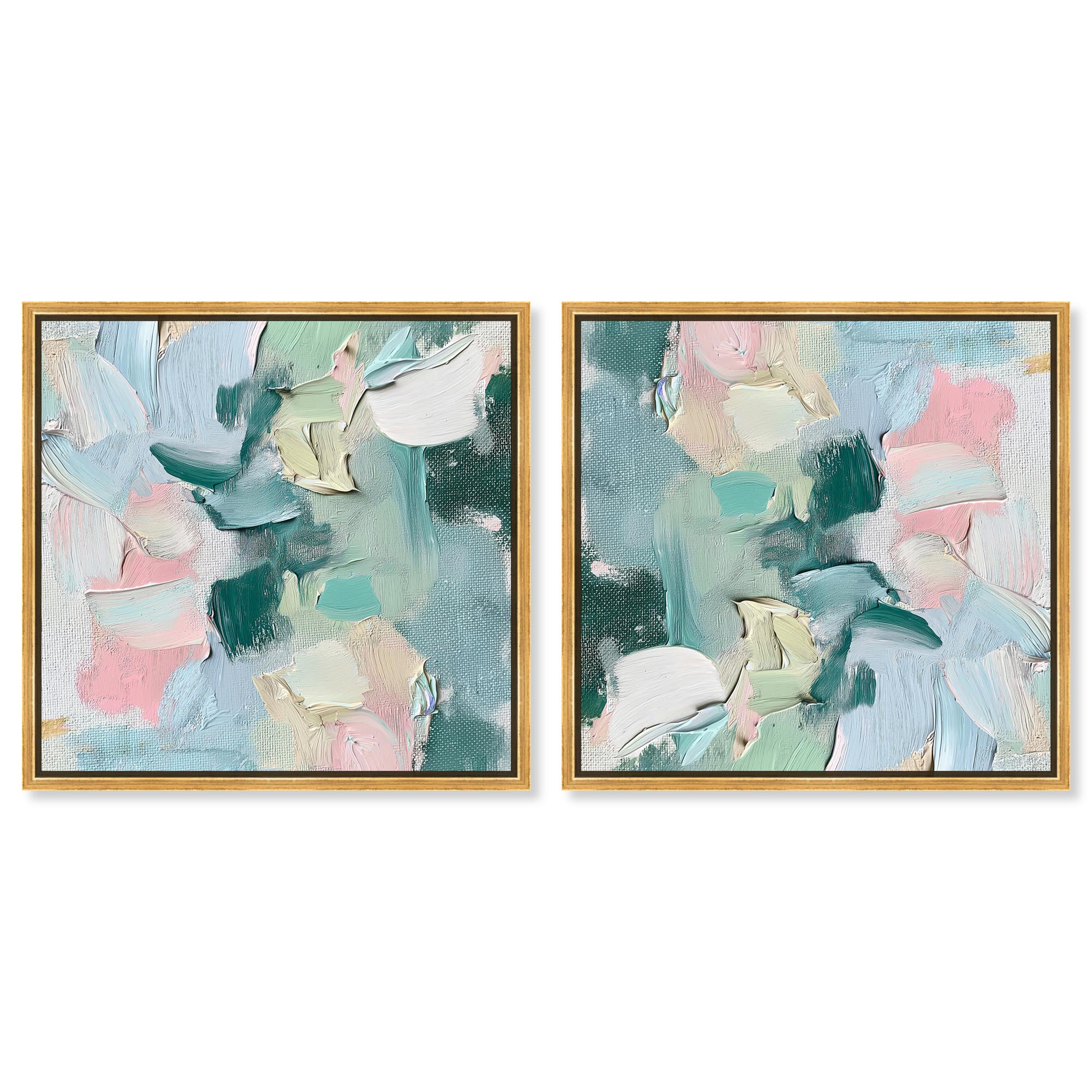 Art Remedy Modern Trendy Art Canvas, 30" x 30", Gold Frame, Sprout of ...