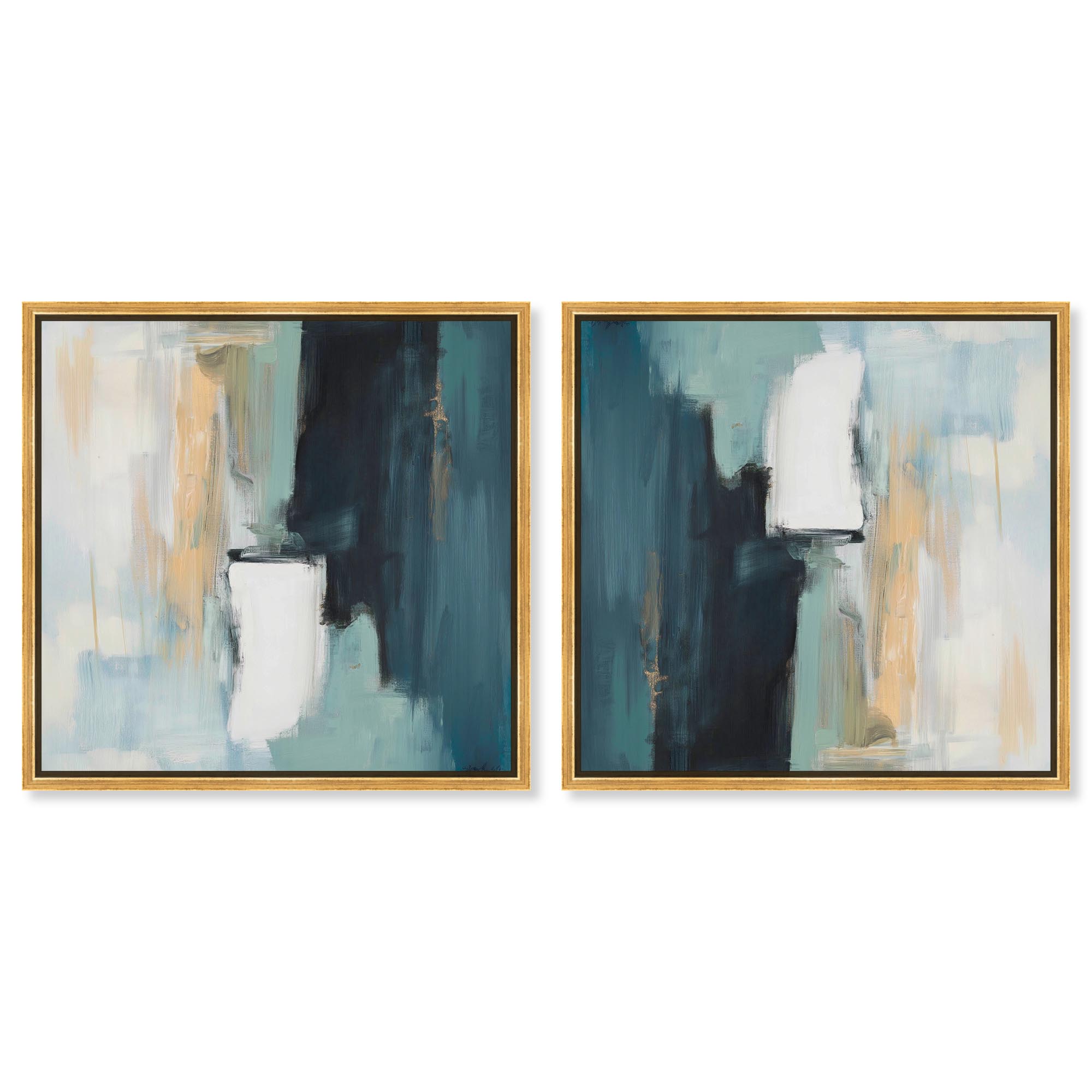 Art Remedy Modern Trendy Art Canvas, 40" x 40", Gold Frame, Brushed ...