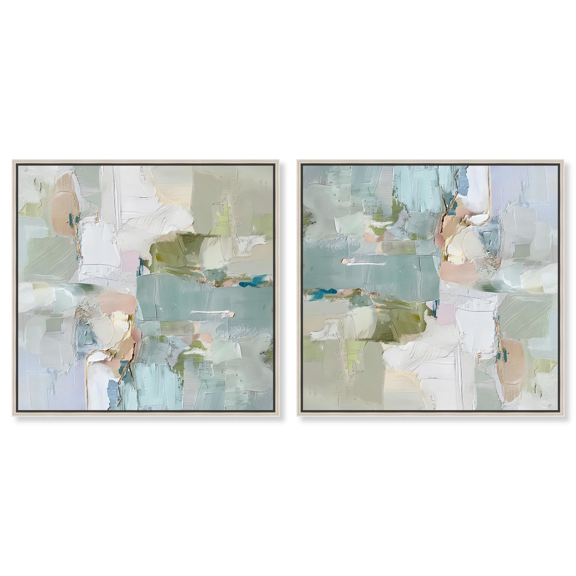 Art Remedy Modern Trendy Art Canvas, 40" x 40", Silver Frame, Jade ...