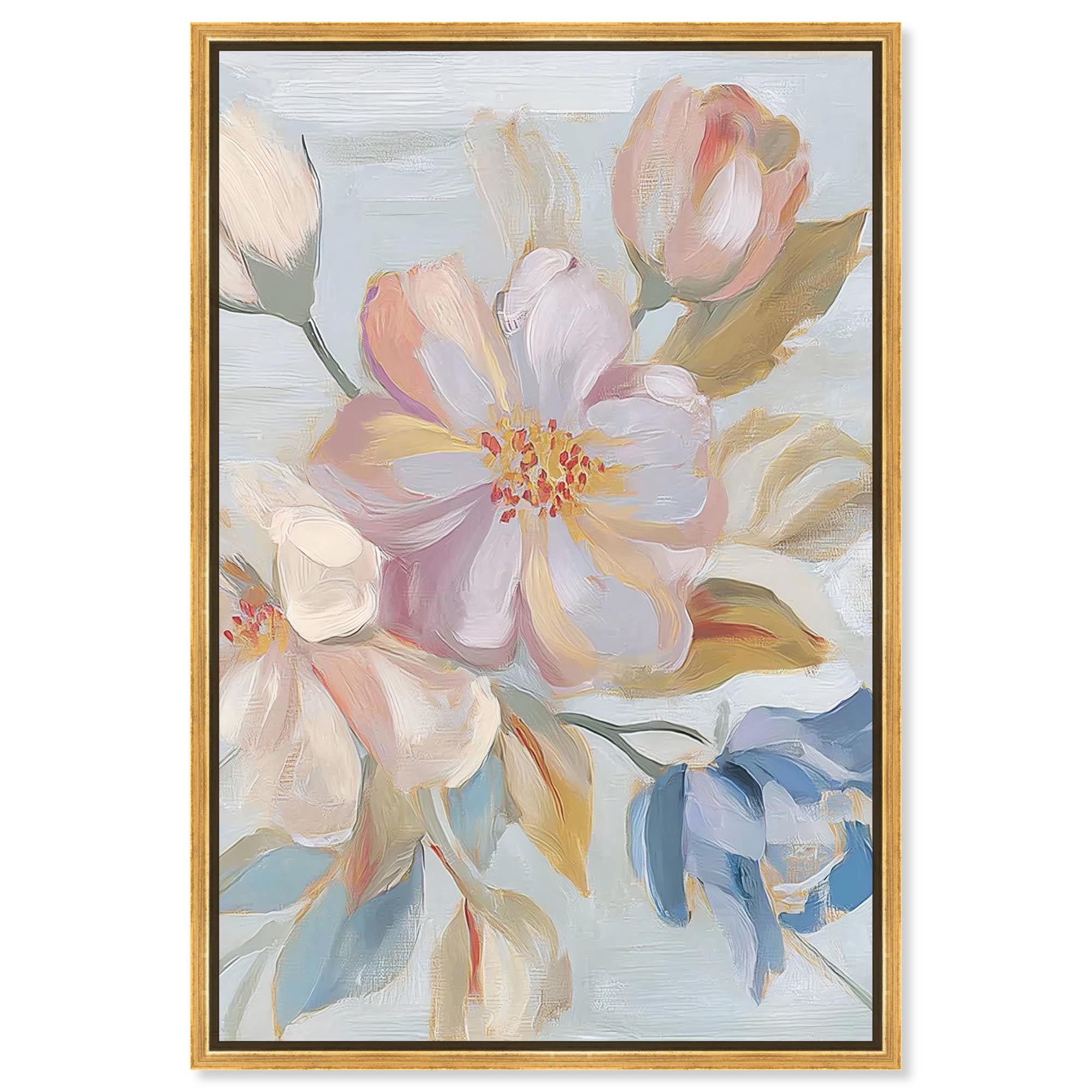Art Remedy Pastel Color Florals Canvas, 16" x 24", Gold Frame, Floral Serenade II - Walmart.com