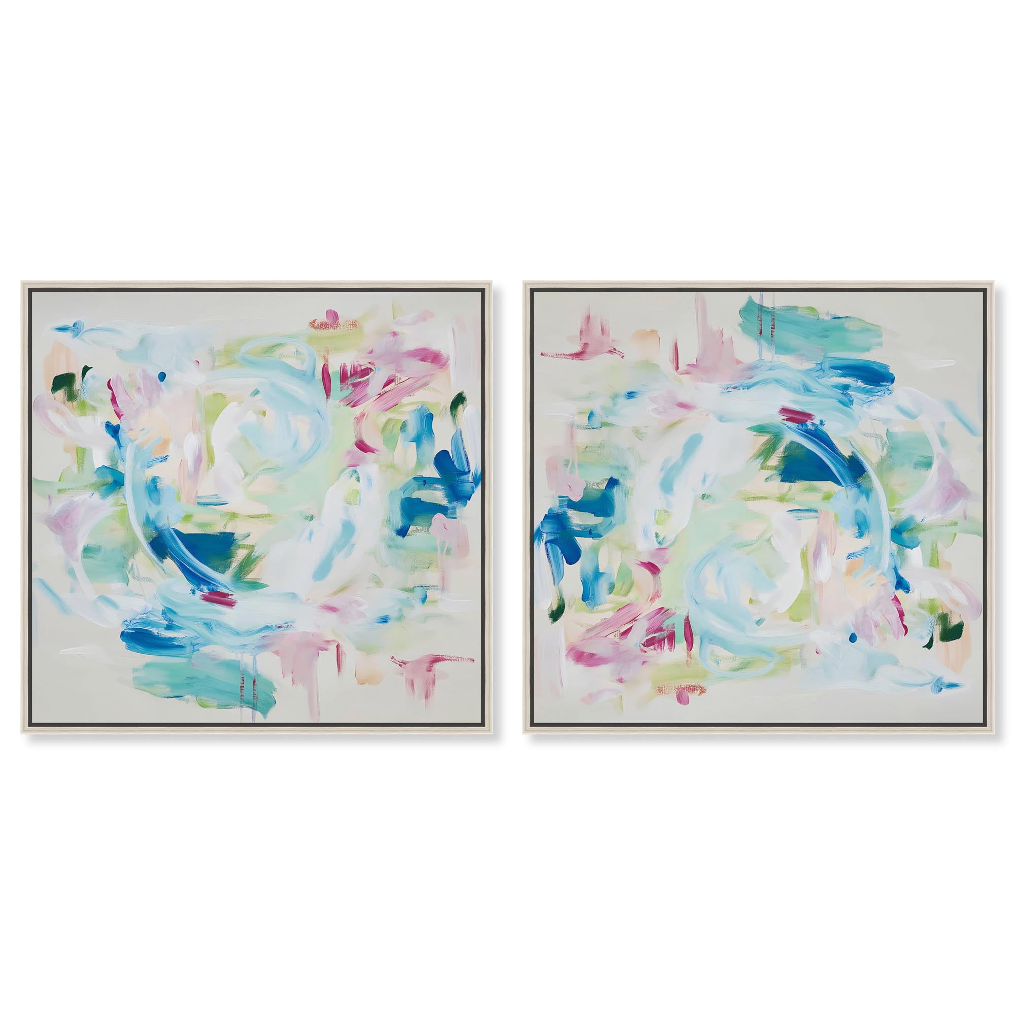 Art Remedy Pastel Hue Abstract Canvas, 24" x 24", Silver Frame, Blended Bliss II Set - Walmart.com