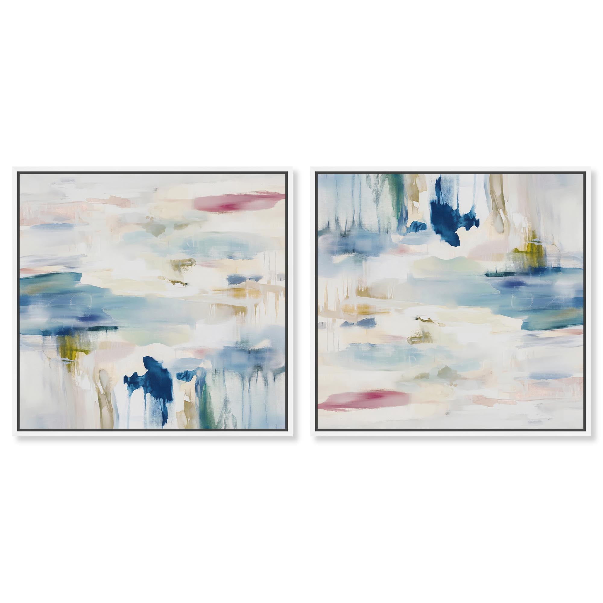 Art Remedy Pastel Hue Abstract Canvas, 24" x 24", White Frame, Veil of ...