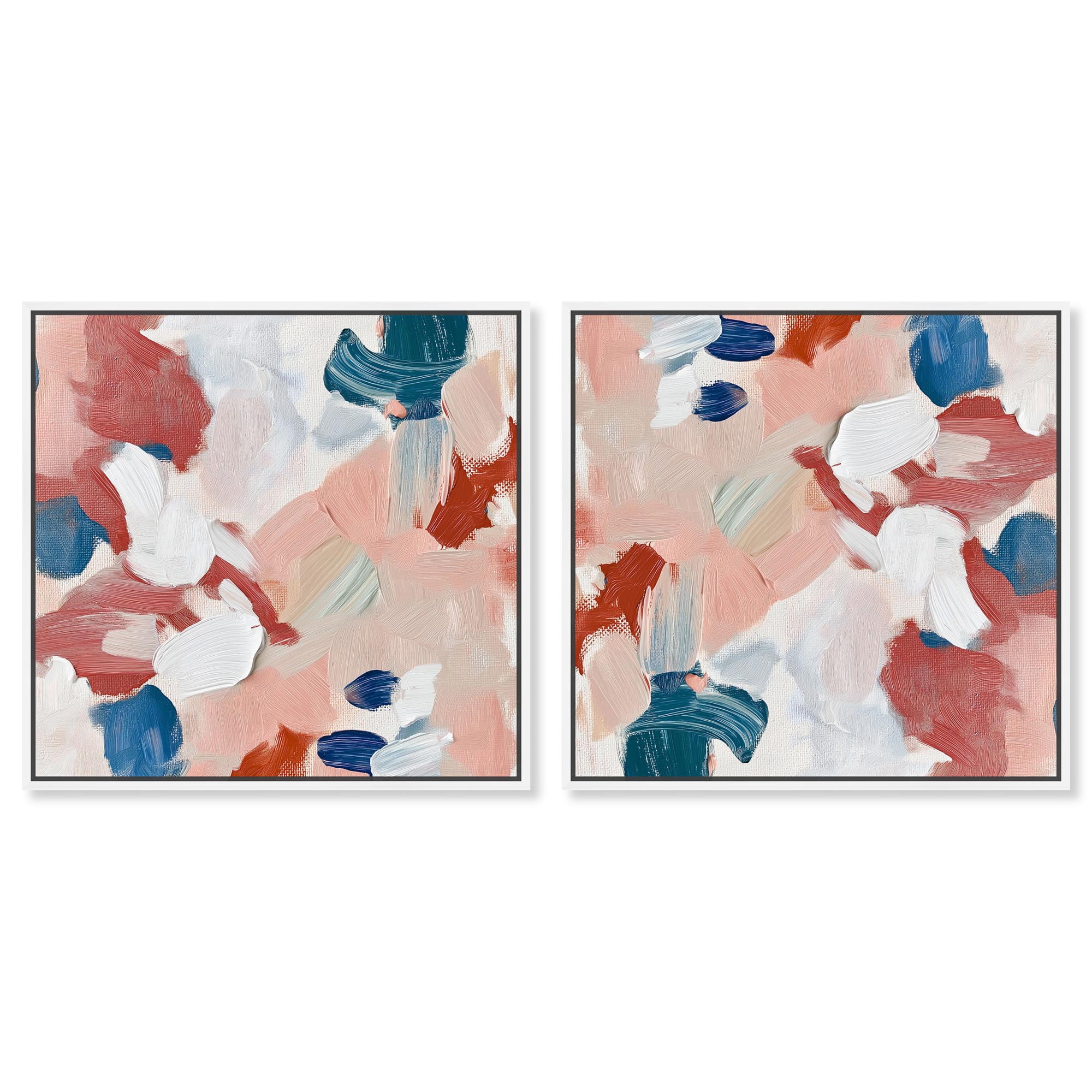 Art Remedy Pastel Hue Abstract Canvas, 30" x 30", White Frame ...