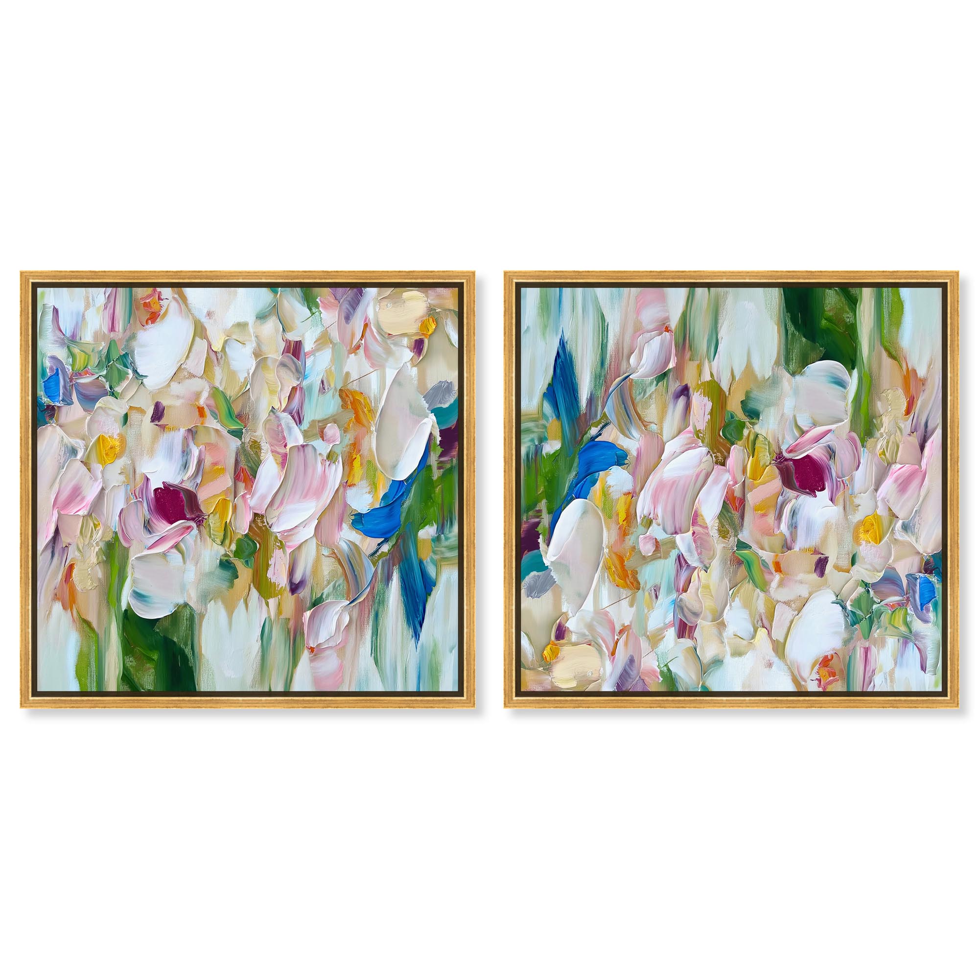 Art Remedy Pastel Hue Abstract Canvas, 40" x 40", Gold Frame, Hint of ...