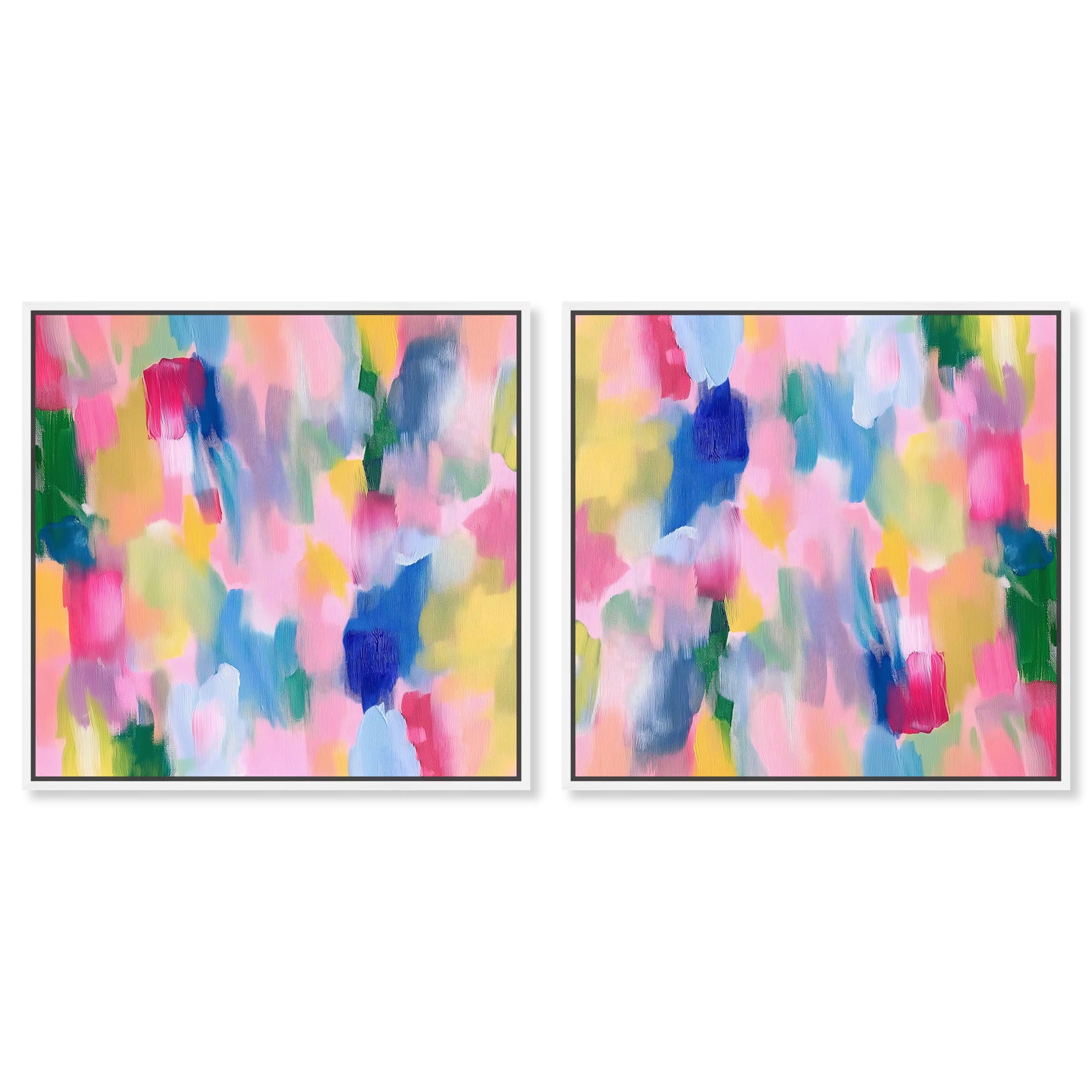 Art Remedy Saturaded Colors Art Canvas, 12" x 12", White Frame ...