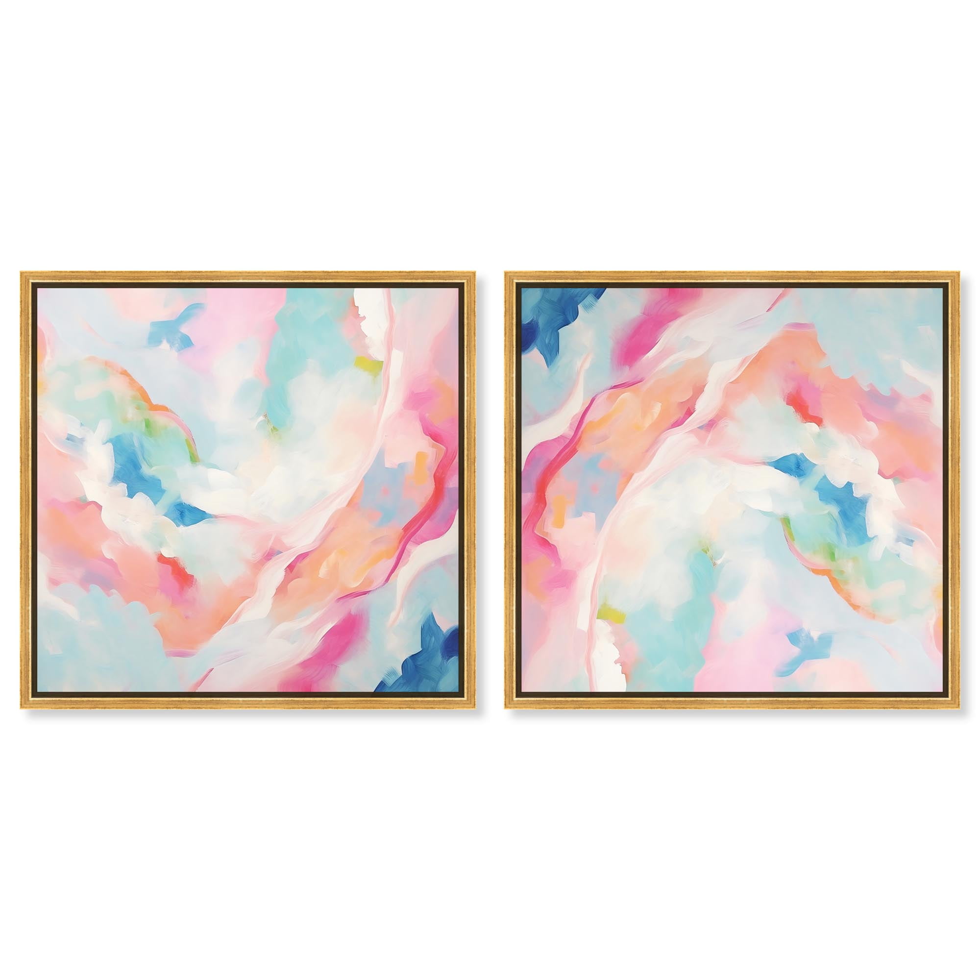 Art Remedy Saturaded Colors Art Canvas, 40" x 40", Gold Frame, Soft ...