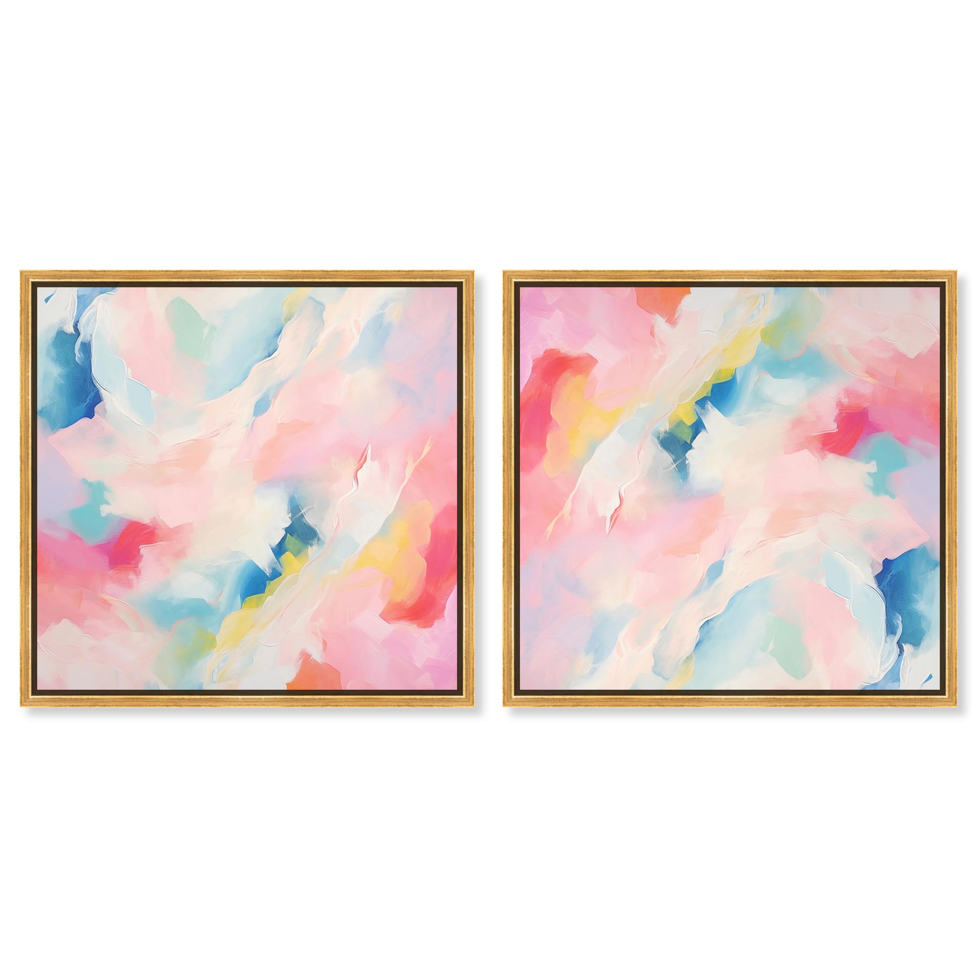 Art Remedy Saturaded Colors Art Canvas, 40" x 40", Gold Frame, Soft ...