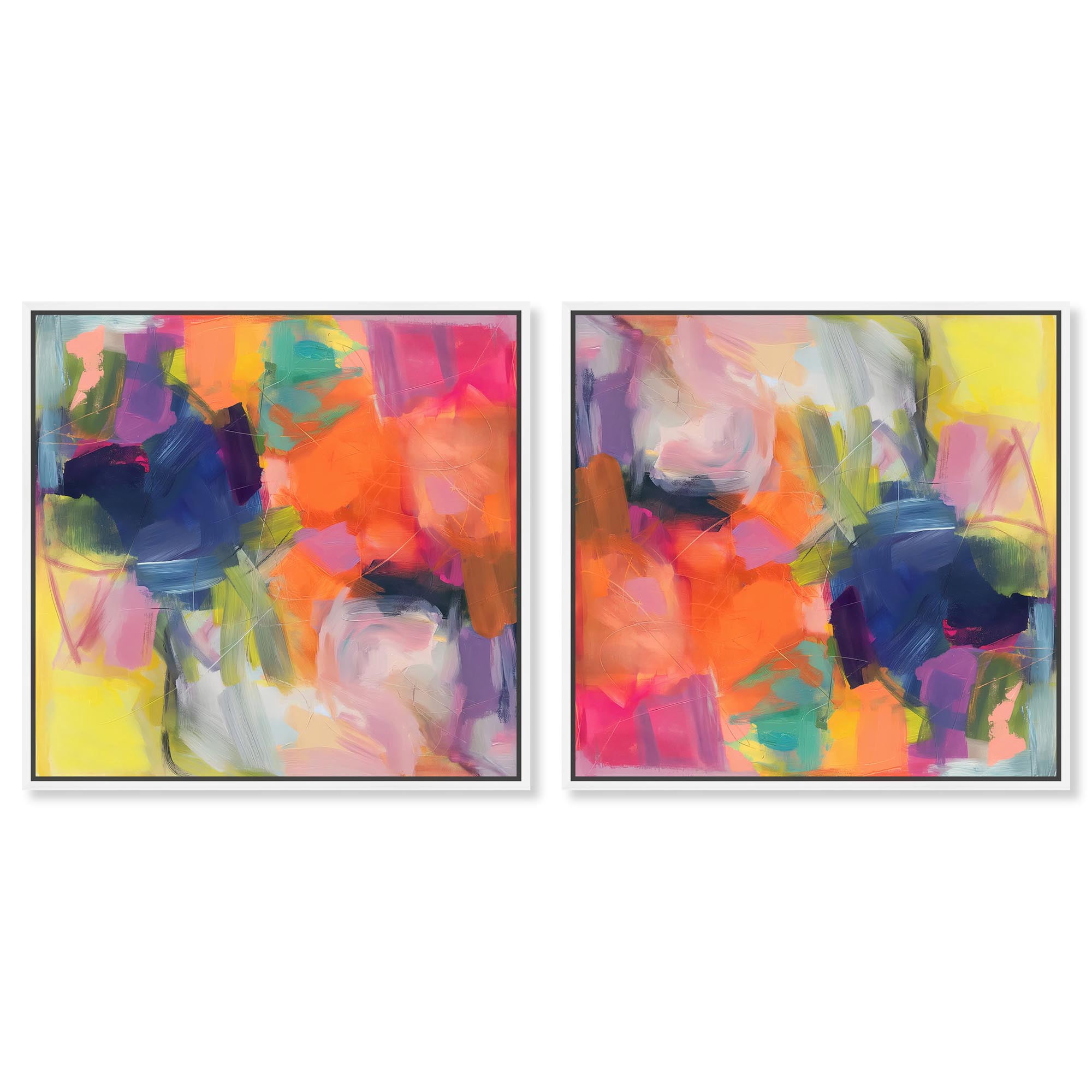 Art Remedy Saturaded Colors Art Canvas, 40" x 40", White Frame ...