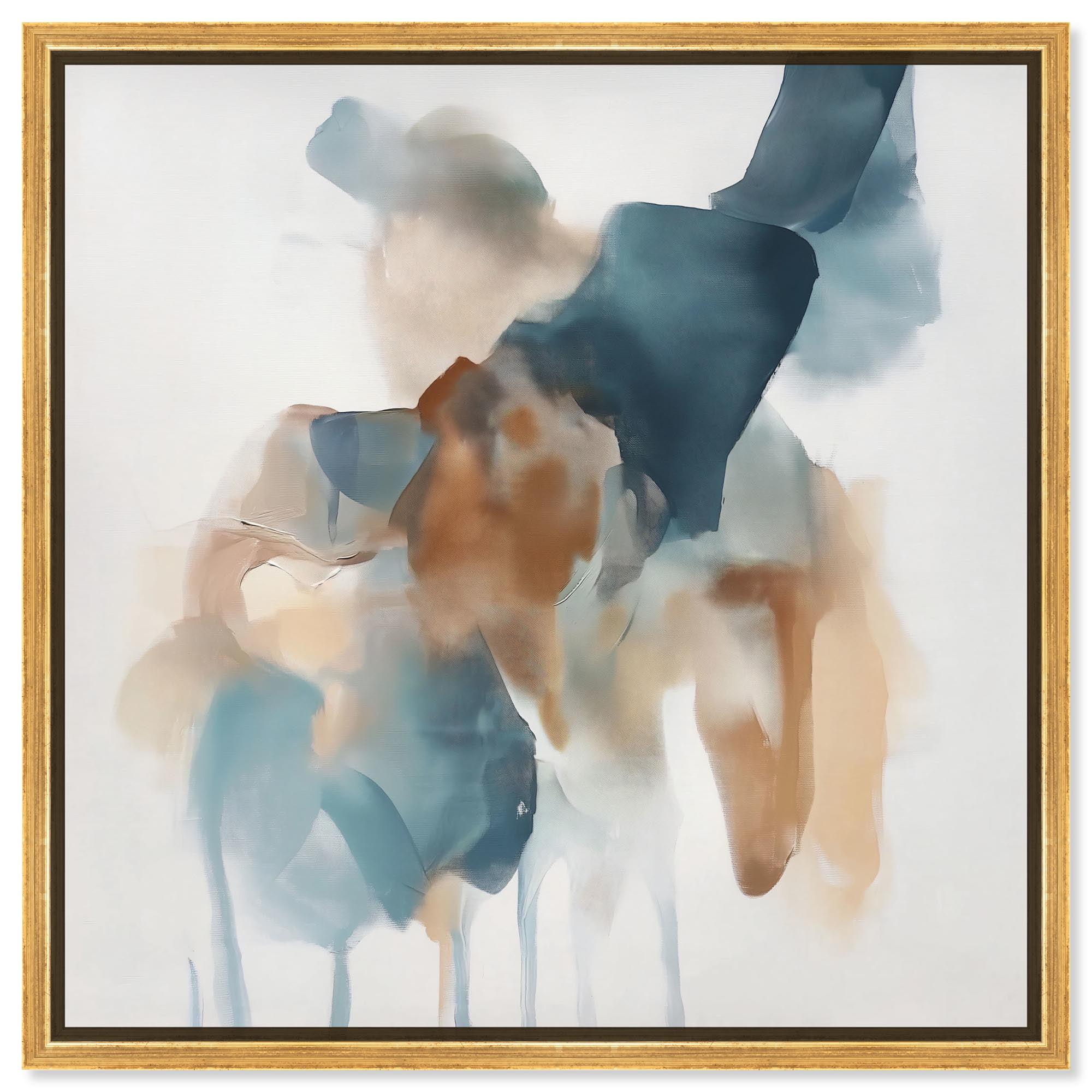 Art Remedy Soft Color Abstracts Canvas, 24" x 24", Gold Frame, Hidden ...