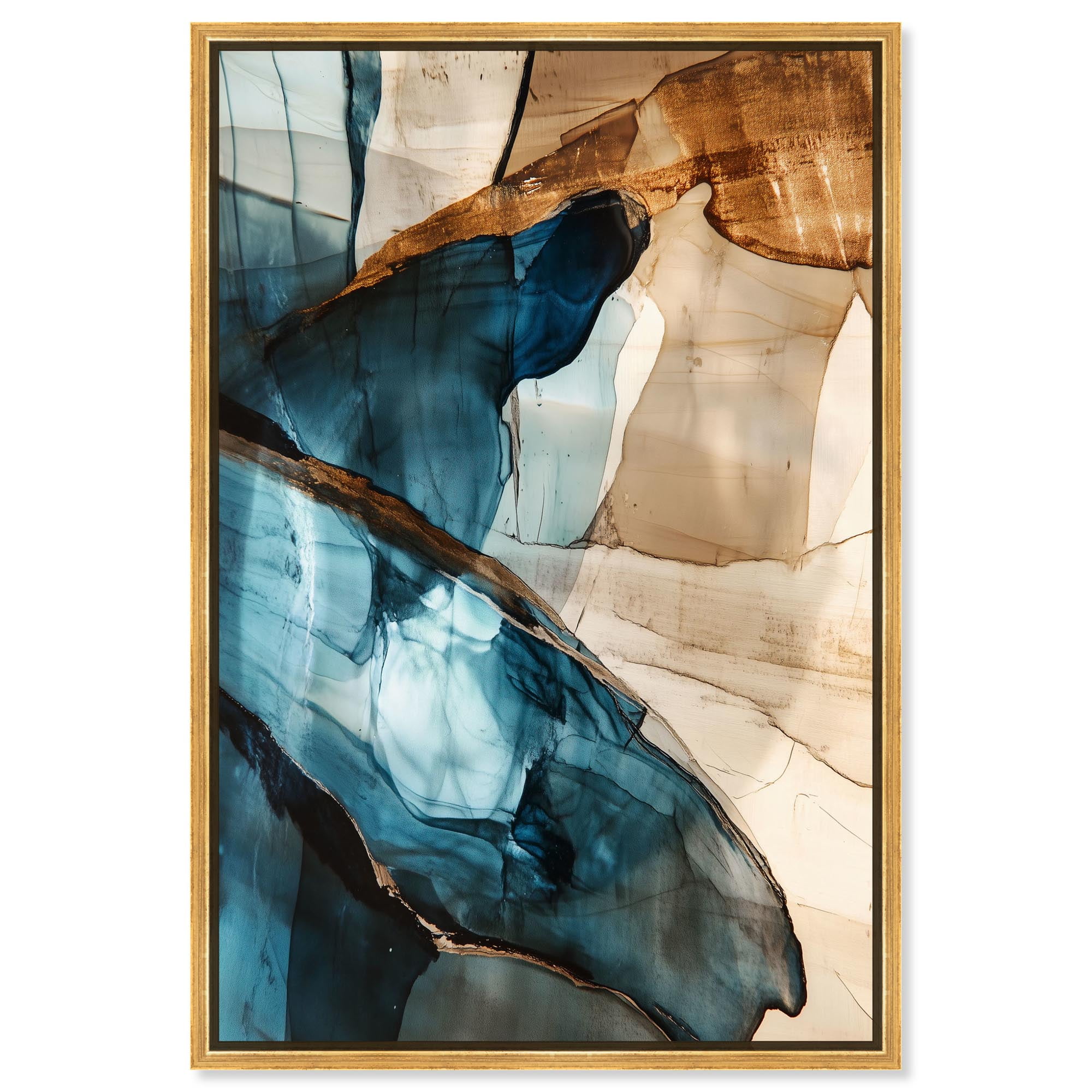 Art Remedy Vibrant Abstracts Canvas, 20" x 30", Gold Frame, Glitch ...