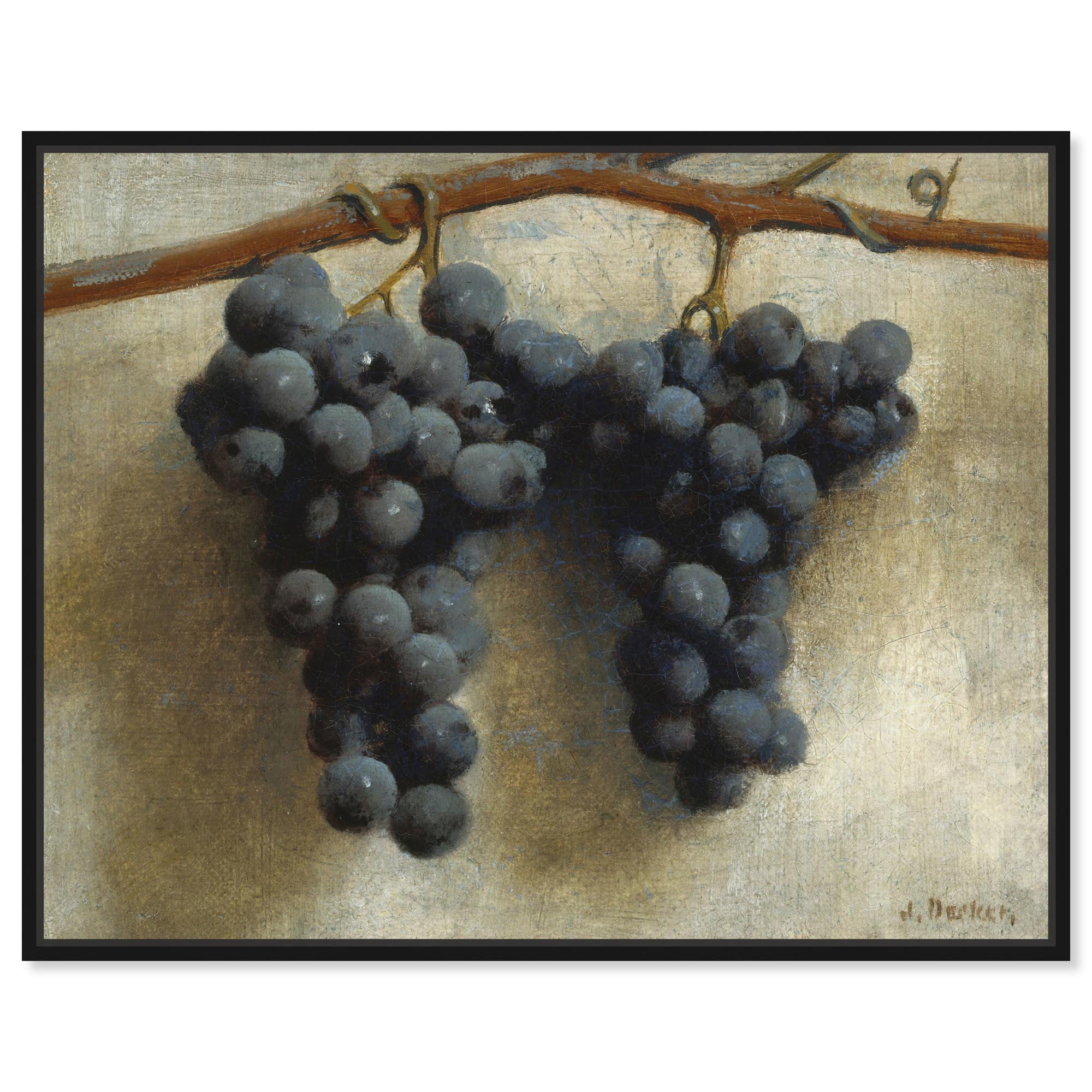 Art Remedy Vintage Farmhouse Canvas, 45" x 36", Black Frame, Joseph Decker Grapes 1895 - Walmart.com