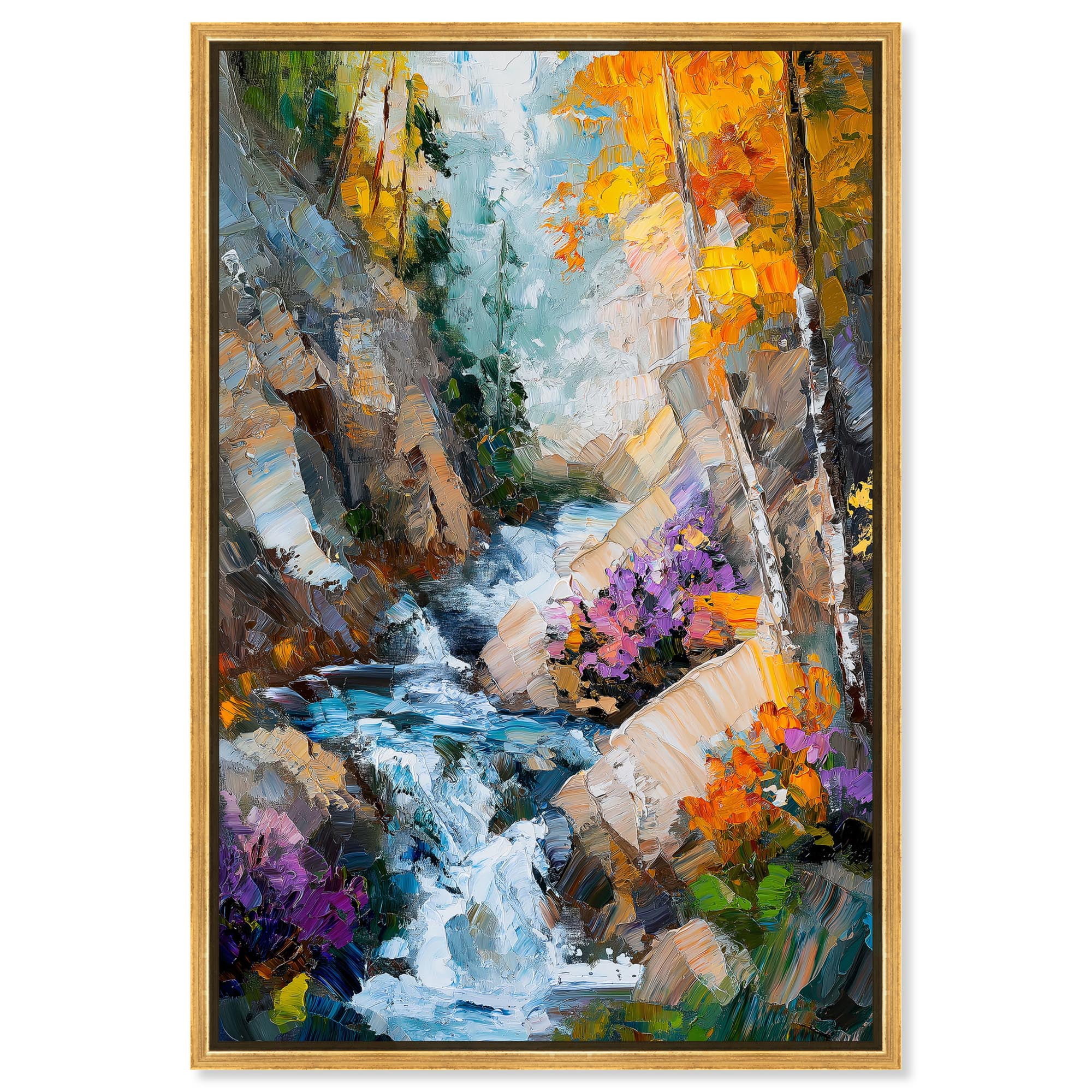 Art Remedy Vintage Paintings Canvas, 10" x 15", Gold Frame, Creek Wild ...