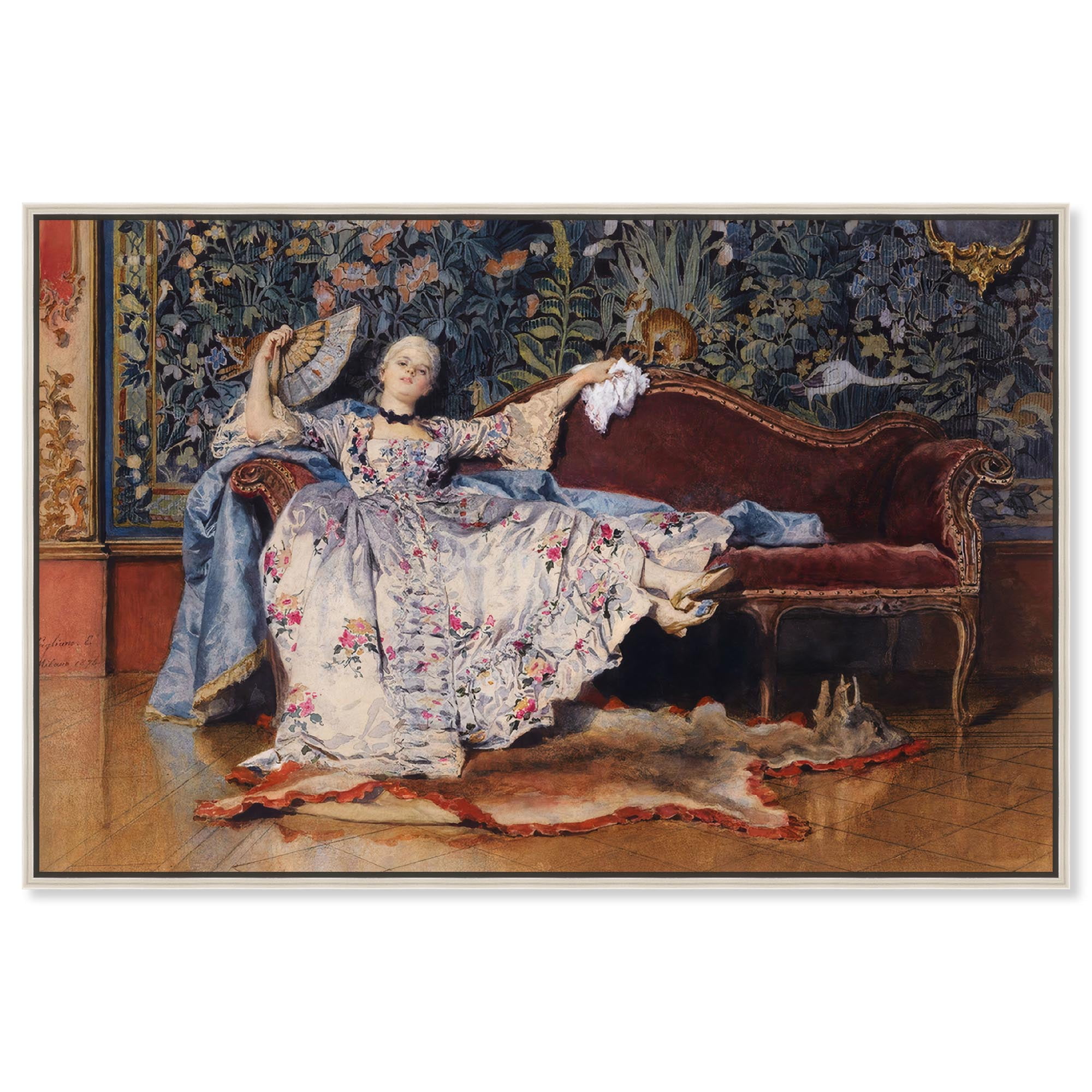 Art Remedy Vintage Portraits Canvas, 36" x 24", Silver Frame, Lady with ...