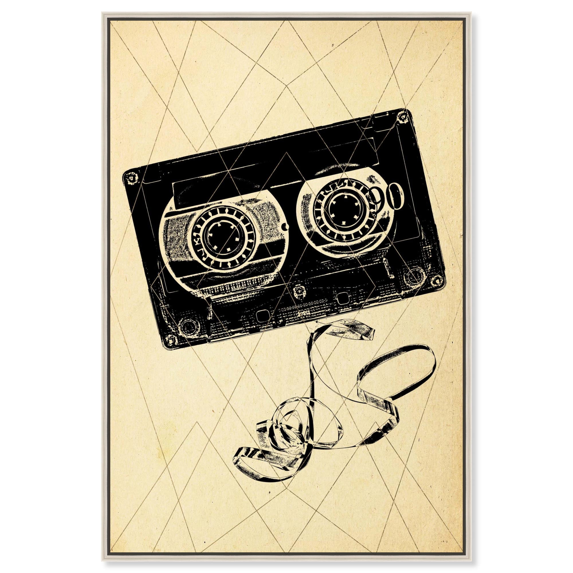 Art Remedy Vintage Posters Canvas, 20" x 30", Silver Frame, Cassette ...