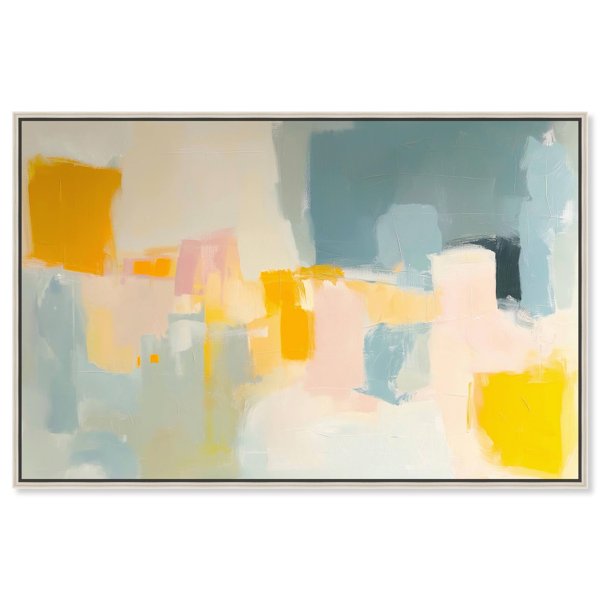 Art Remedy Warm Abstracts Canvas, 45" x 30", Silver Frame, Ocean of ...