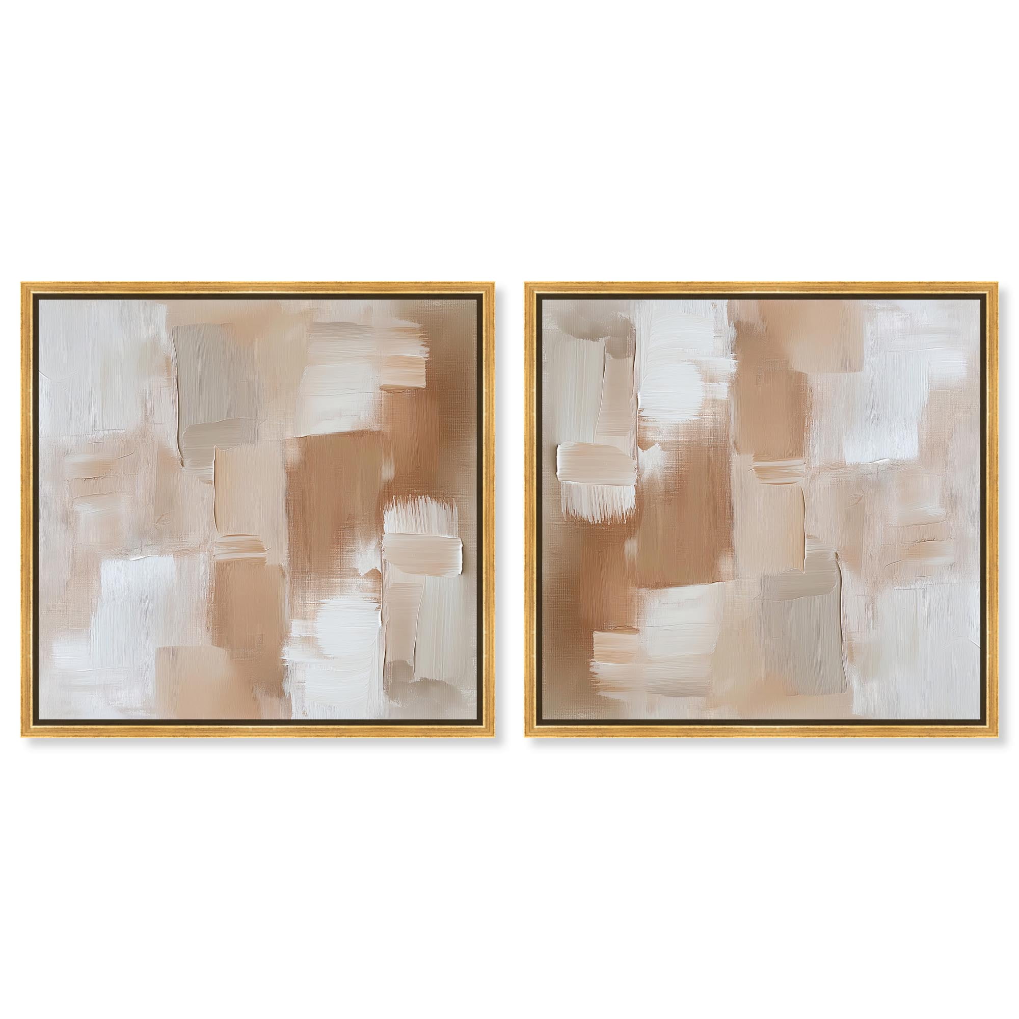 Art Remedy Warm Boho Abstracts Canvas, 24" x 24", Gold Frame, Impasto ...