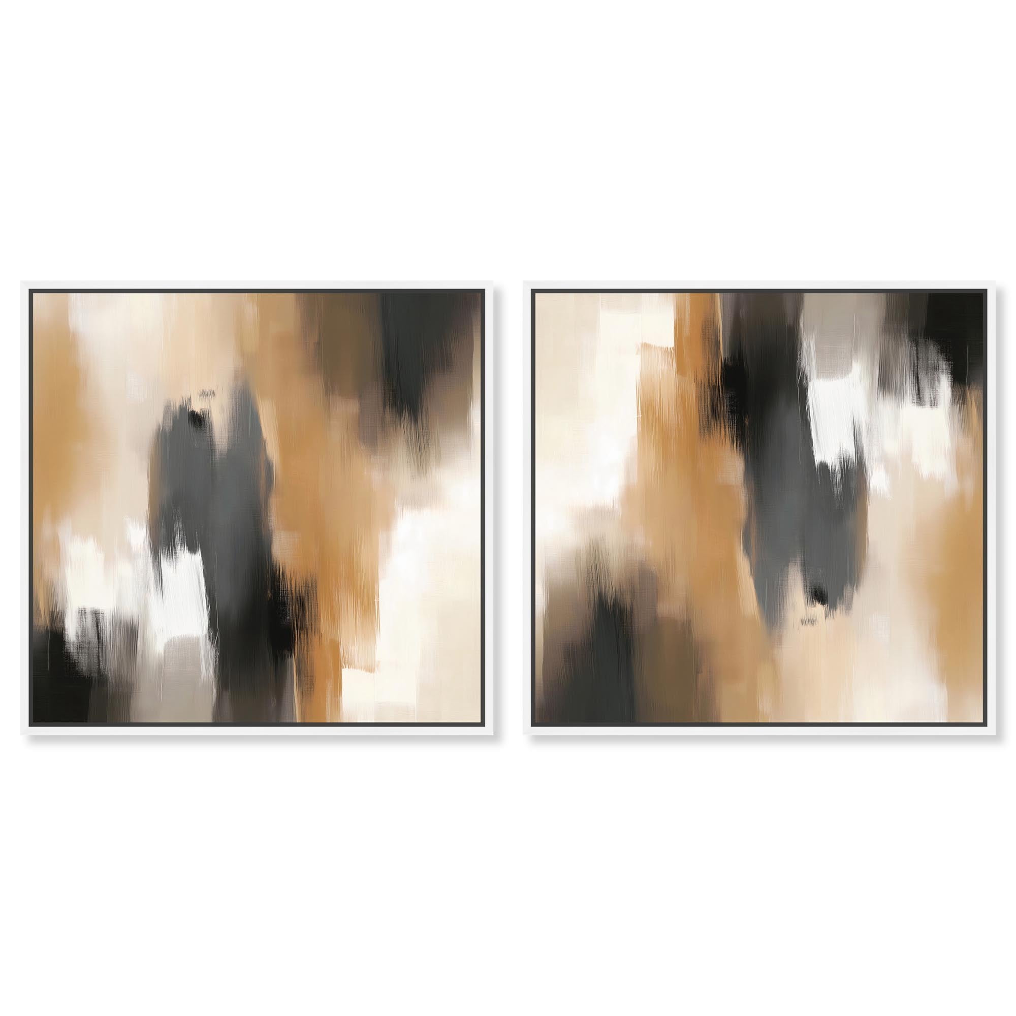 Art Remedy Warm Boho Abstracts Canvas, 40" x 40", White Frame, Desert ...