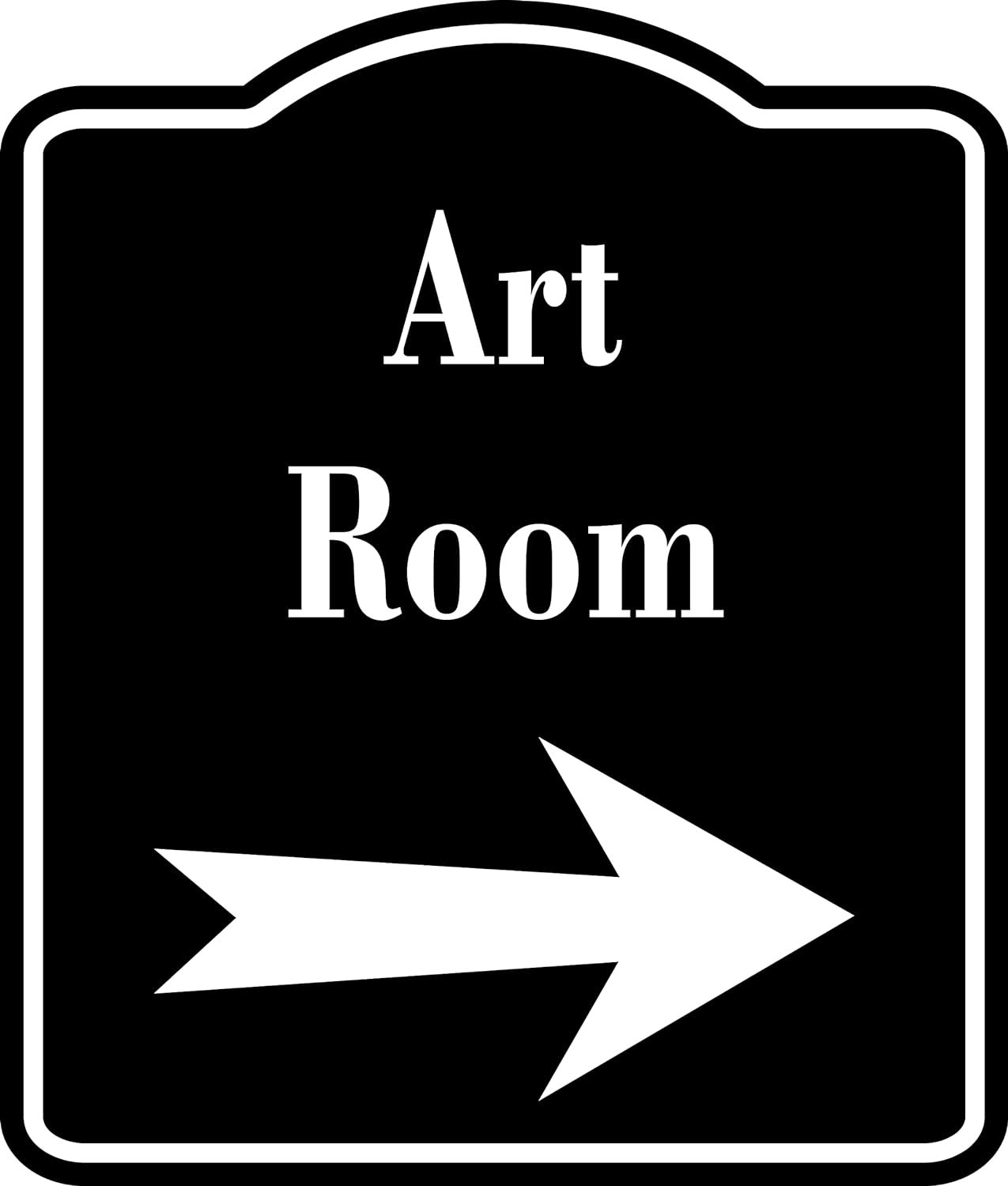 Art Room Right Arrow BLACK SIGN Aluminum Composite Sign, 15"x18 ...