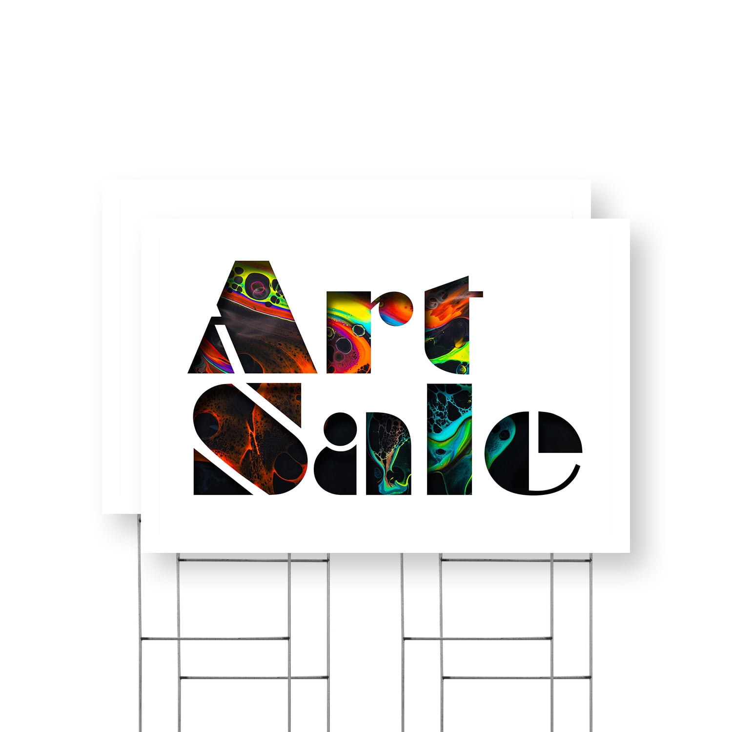 Art Sale Yard Sign 2 Pack of 24 Inch x 36 Inch Single Sided ...