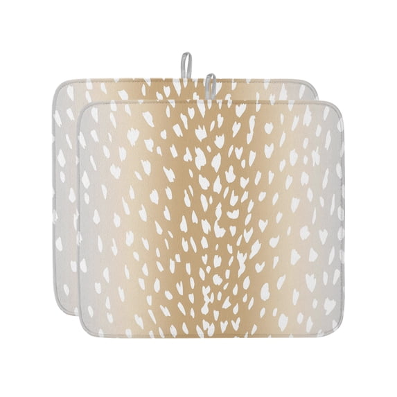 Art Sand Beige Dish Drying Mat 16x18 inch Vintage White Polka Dots ...