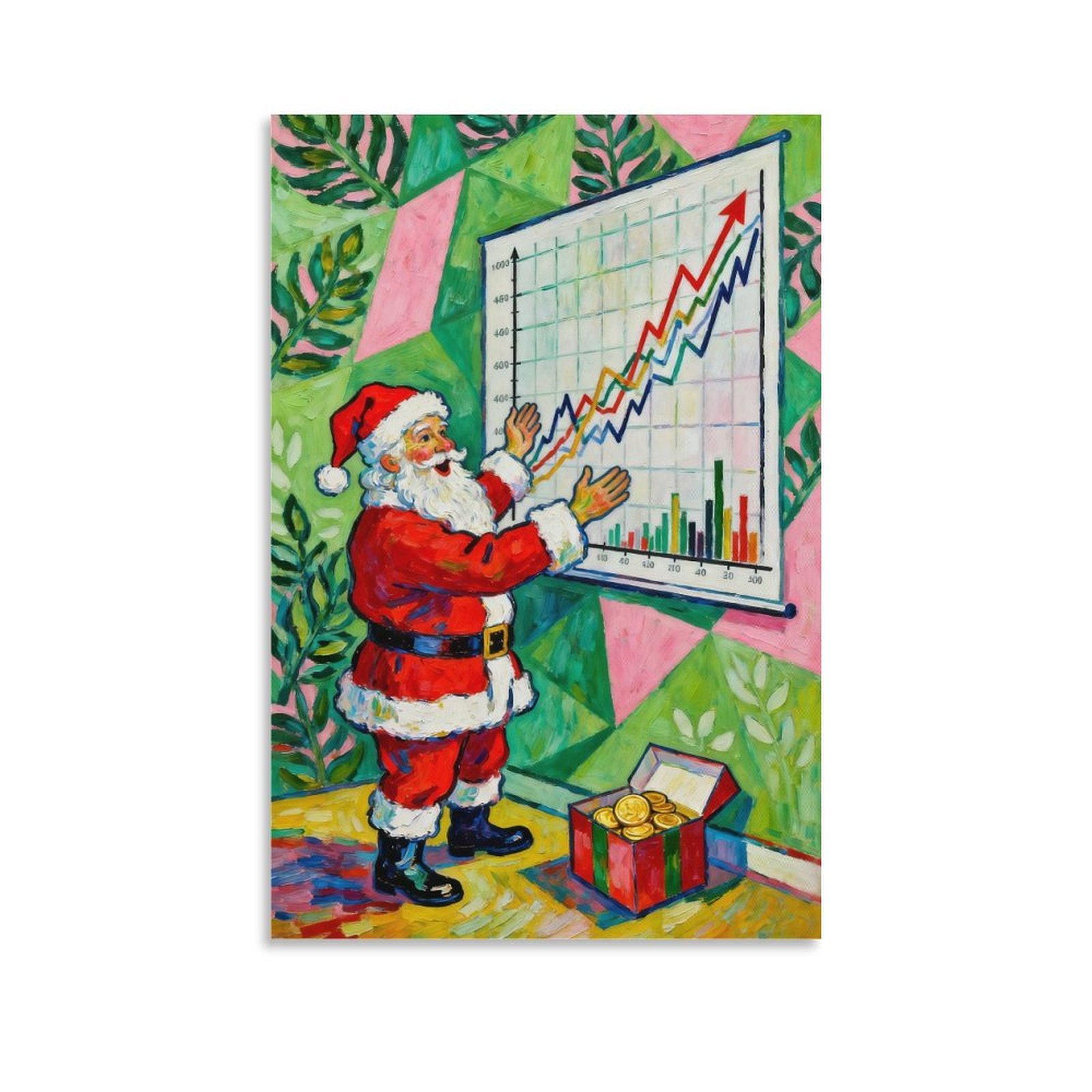 Art Santa Claus Christmas Funny Room Aesthetic Poster Print Art Wall ...