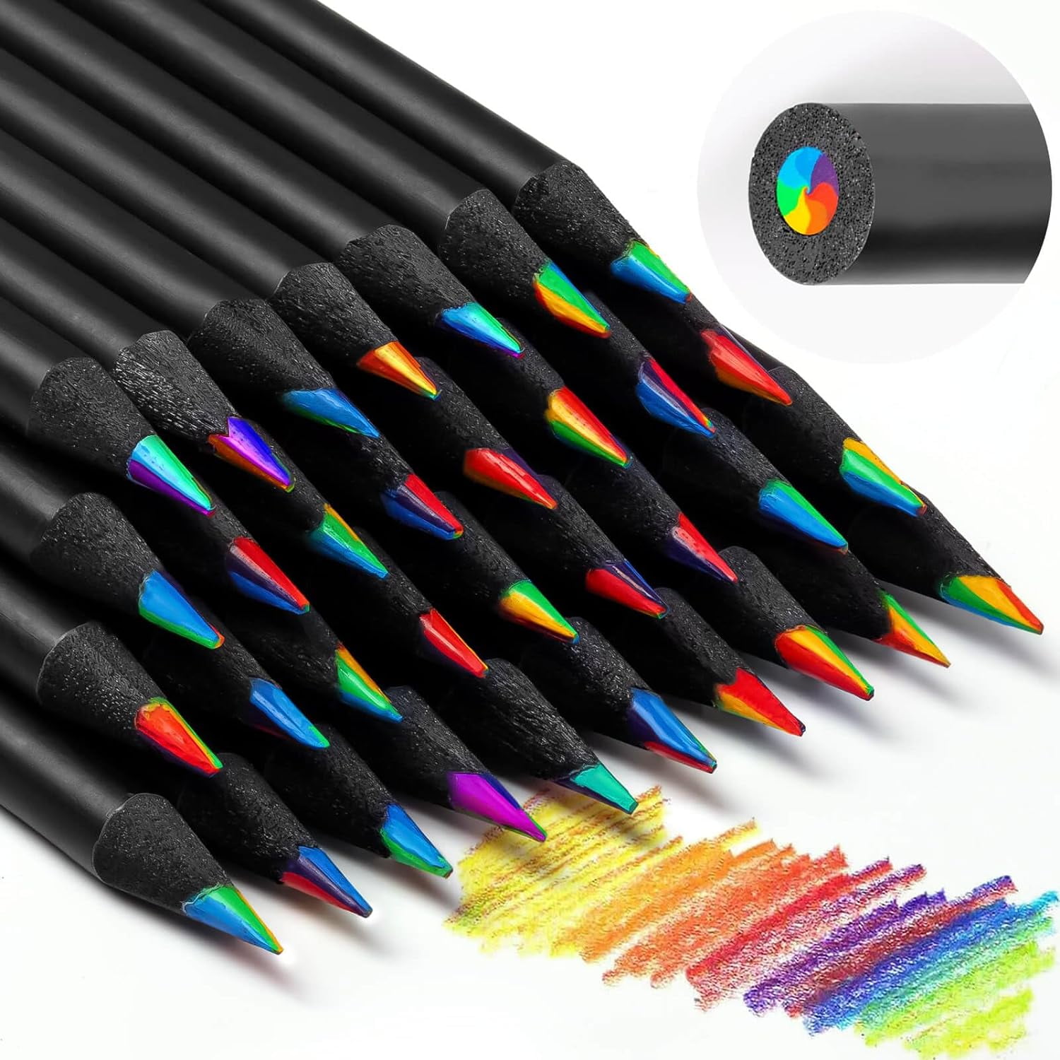 Drawing Set for Kids,12 Colors Rainbow Pencils, Colored Pencils for ...