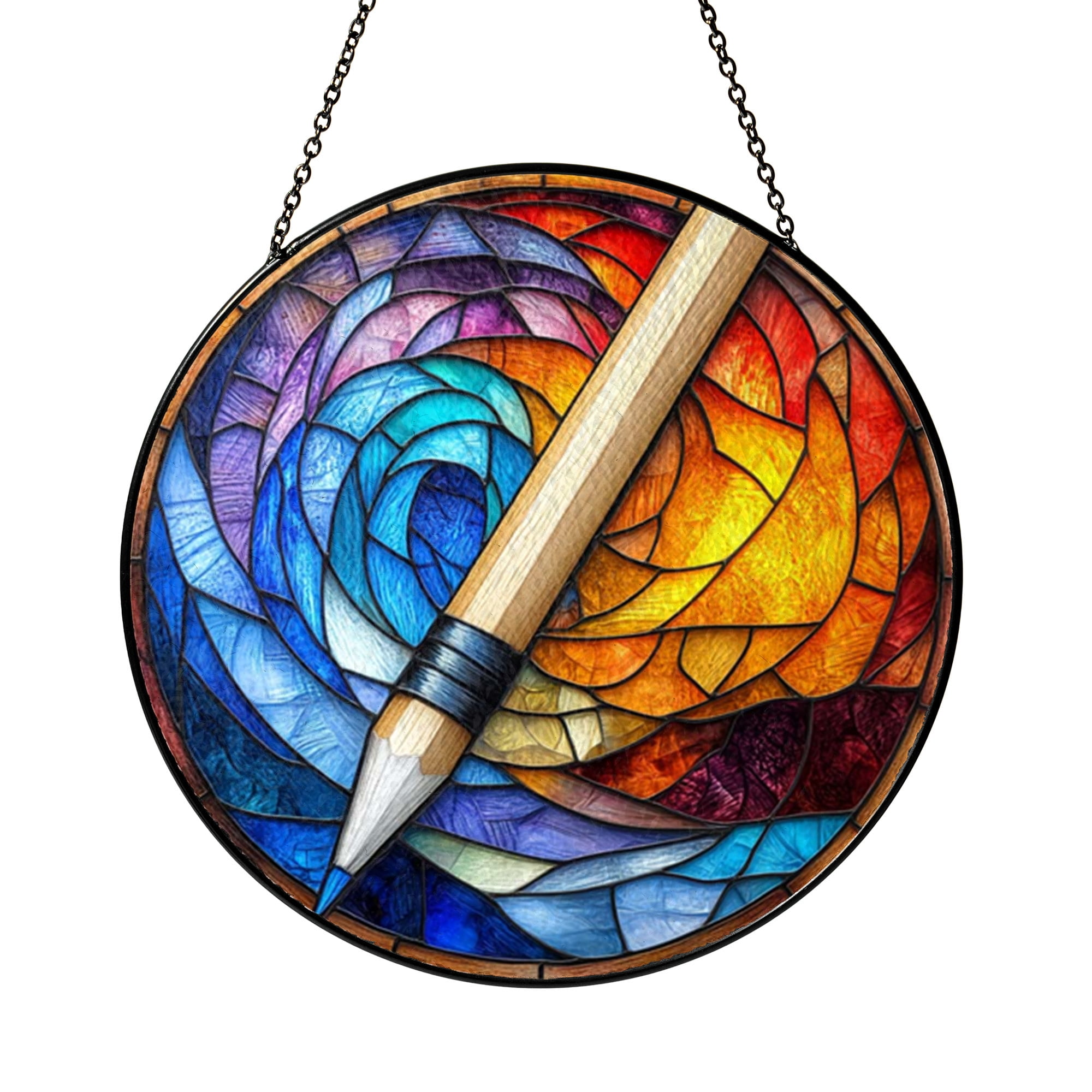 Art Sketch Acrylic Suncatcher Window Hanging, Decorative Stained Glass ...