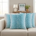Art Sky Blue Pillow Covers Set of 4, Vintage White Polka Dots Blue ...