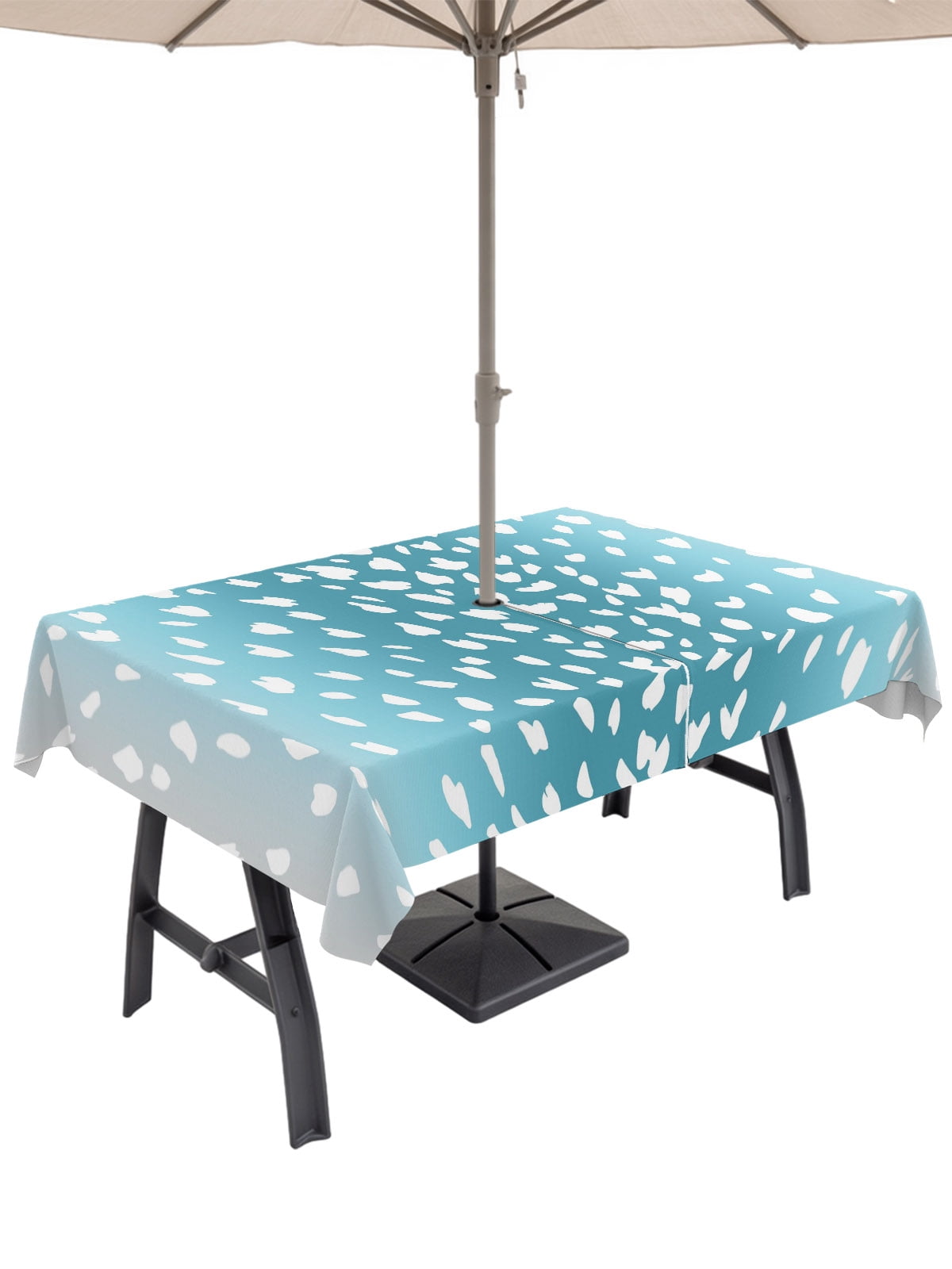 Art Sky Blue Rectangle Outdoor Tablecloth with Umbrella Hole Vintage ...