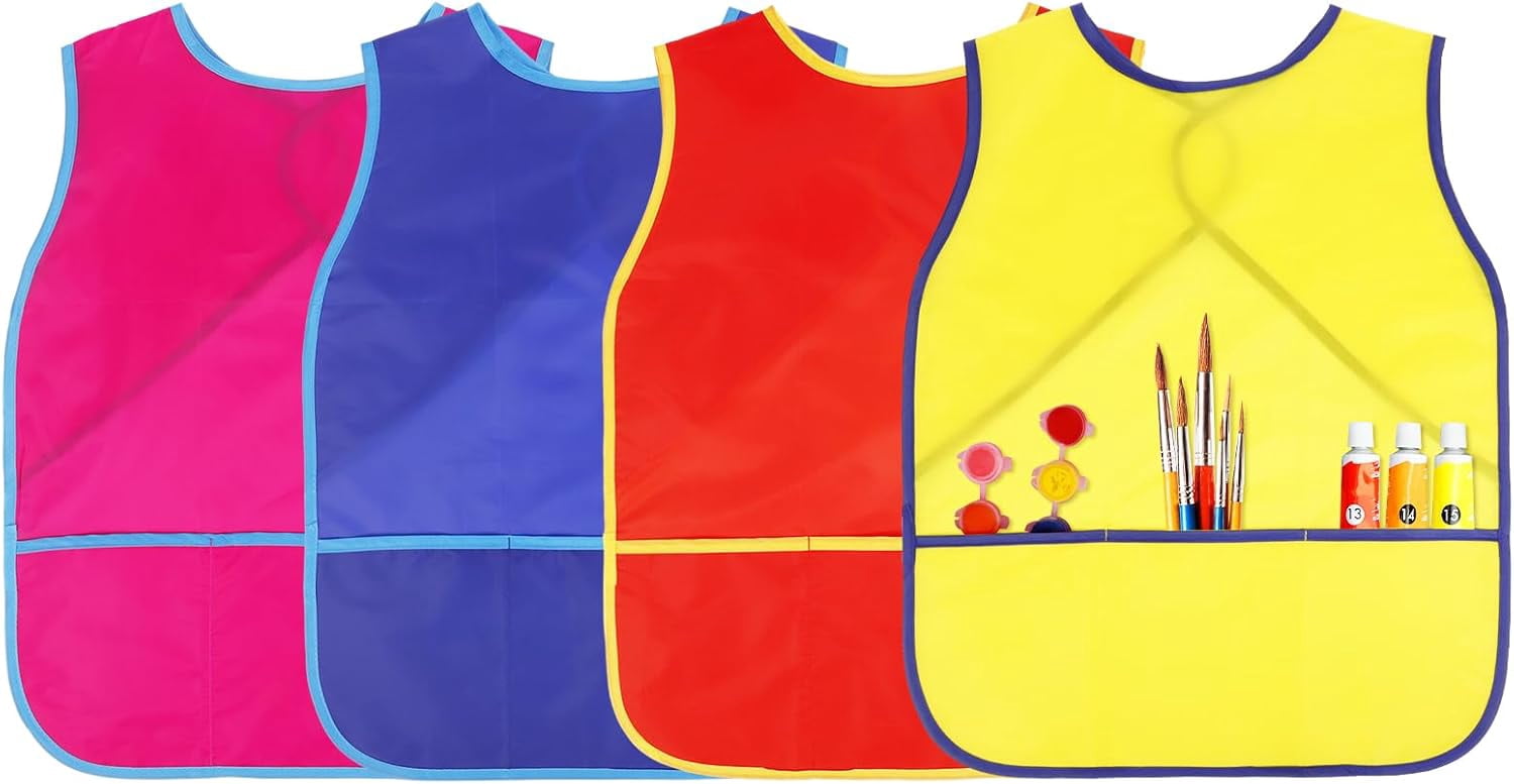 Art Smock for Kids Painting Aprons Sleeveless Painting Smocks Kids Art ...