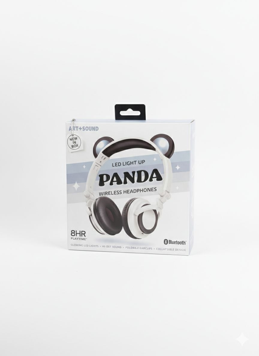 Art+Sound Kids panda LED Light-Up Wireless Headphones - Walmart.com