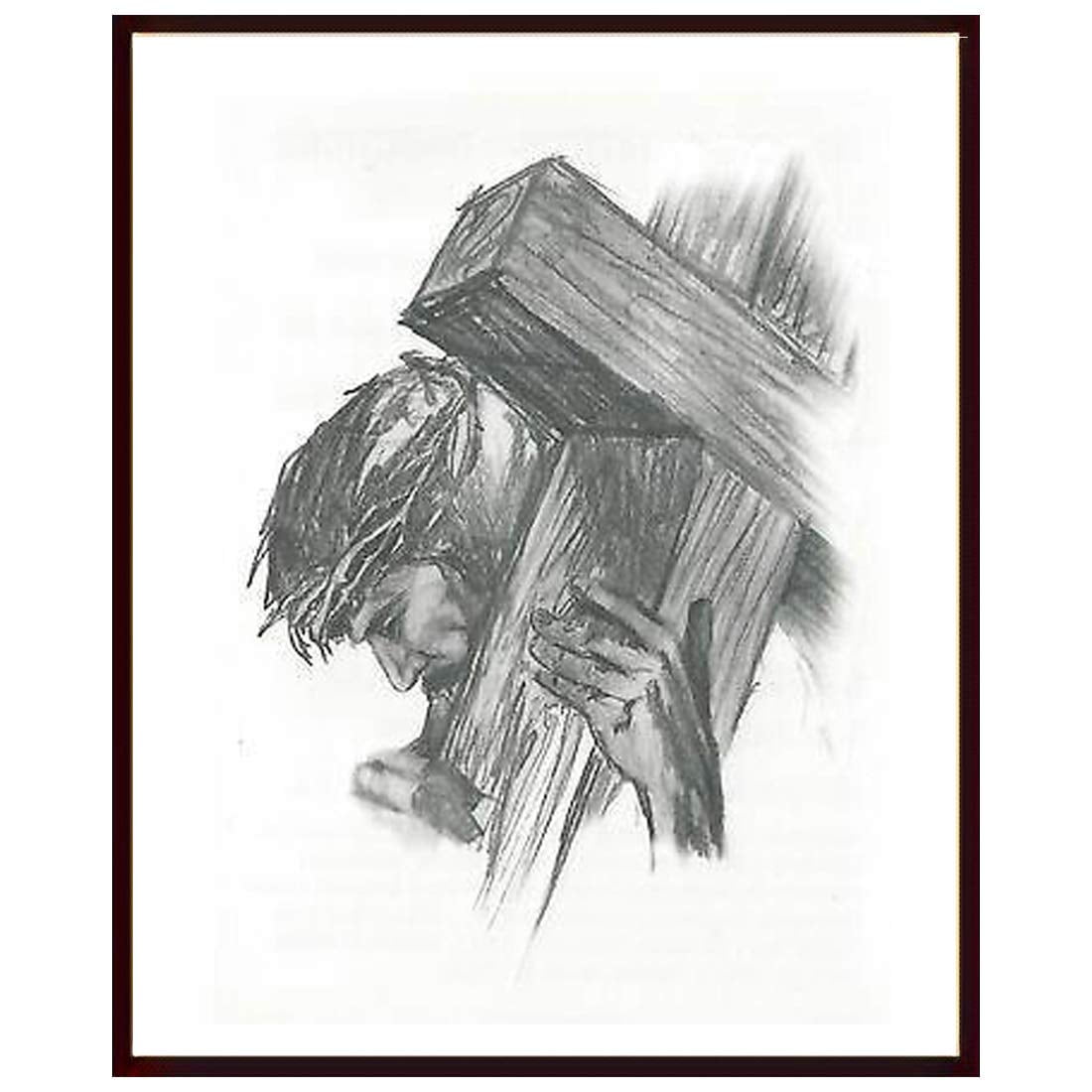 Art Special Effect Jesus with Cross Photo Frame|Matt Finished Print ...