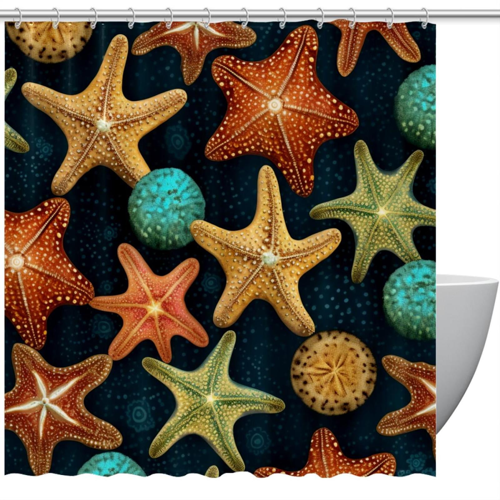 Art Starfish Shower Curtain for Bathroom, Waterproof and Durable ...