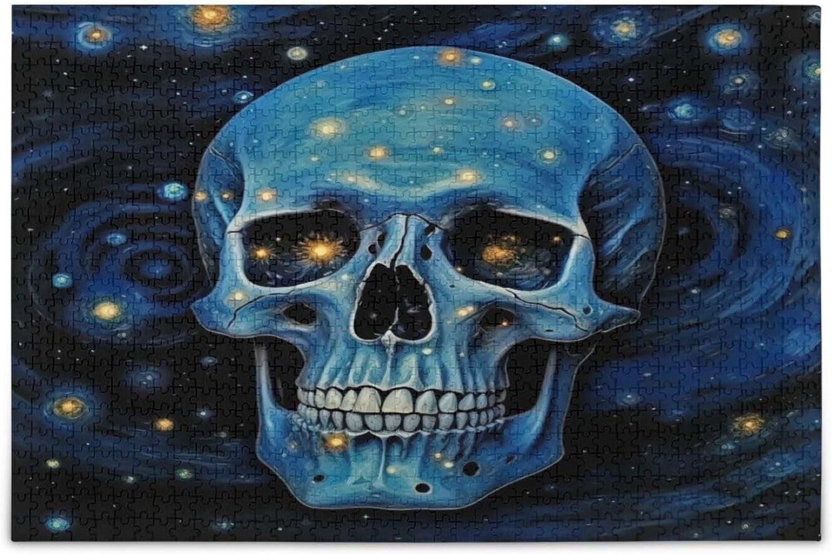 Art Starry Sky Skull Jigsaw Puzzles for Adults 1000 Pieces ...